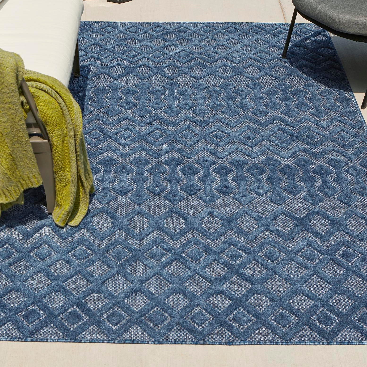 Unique Loom Outdoor Trellis Textured Collection Area Rug - Osage (6' x ...