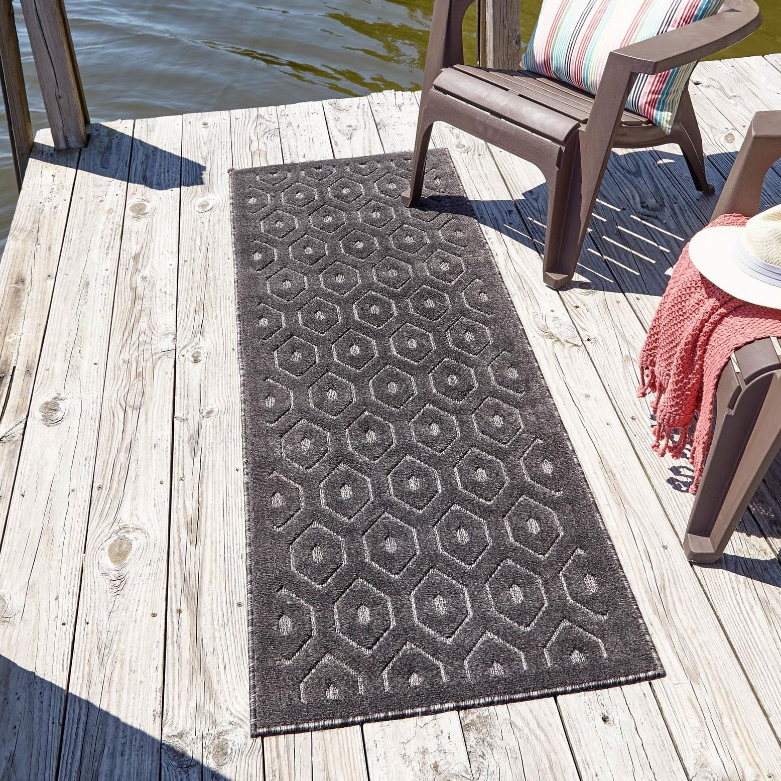Unique Loom Outdoor Trellis Textured Collection Area Rug - Spatial (2 ...