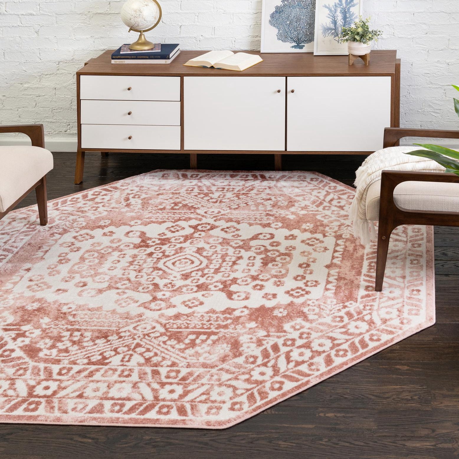 Unique Loom Oxford Collection Area Rug - Sheldonian (7' Octagon Pink ...