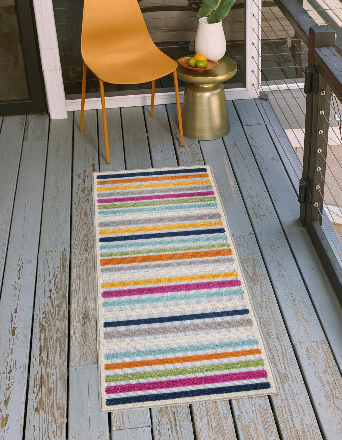 Unique Loom Paradera Aruba Outdoor Rug ,Runner,2' 0" x 6' 1" Gray ...