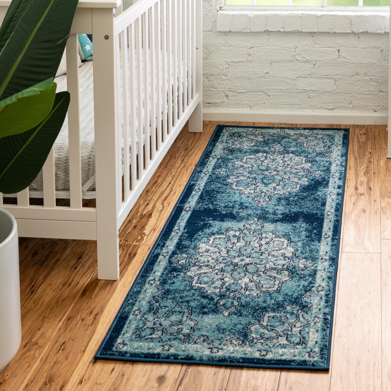 Unique Loom Parker Collection Area Rug - Kokulu (2' x 6' Runner Navy ...