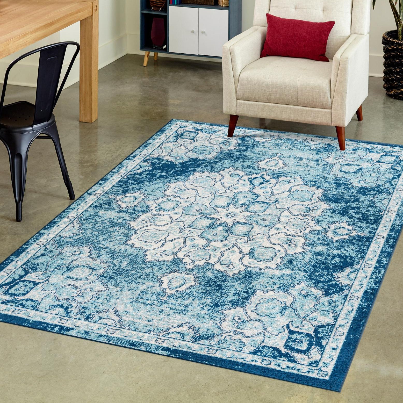 Unique Loom Parker Collection Area Rug - Kokulu (5' x 8' Rectangle Navy ...