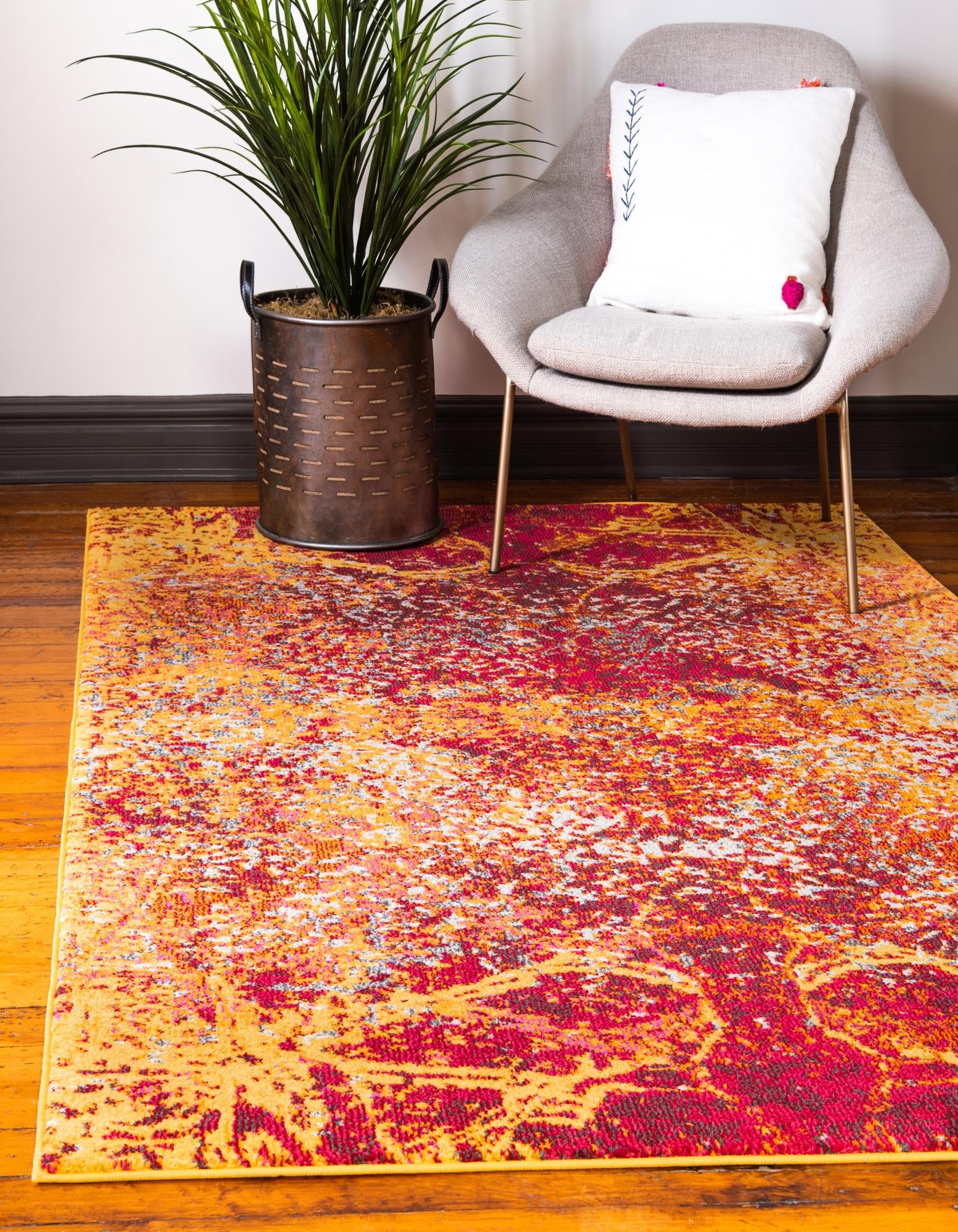 Unique Loom Pavilion Estrella Rug Red/Beige 5' 1" x 8' Rectangle ...