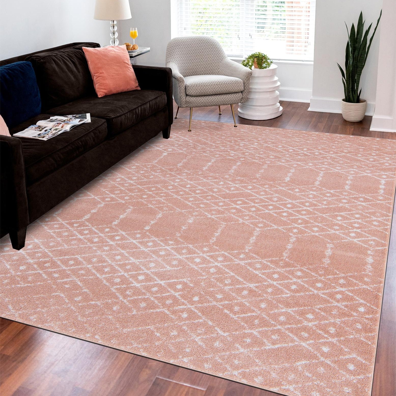Unique Loom Paxon Trellis Collection Area Rug - Maeve (10' x 13 ...