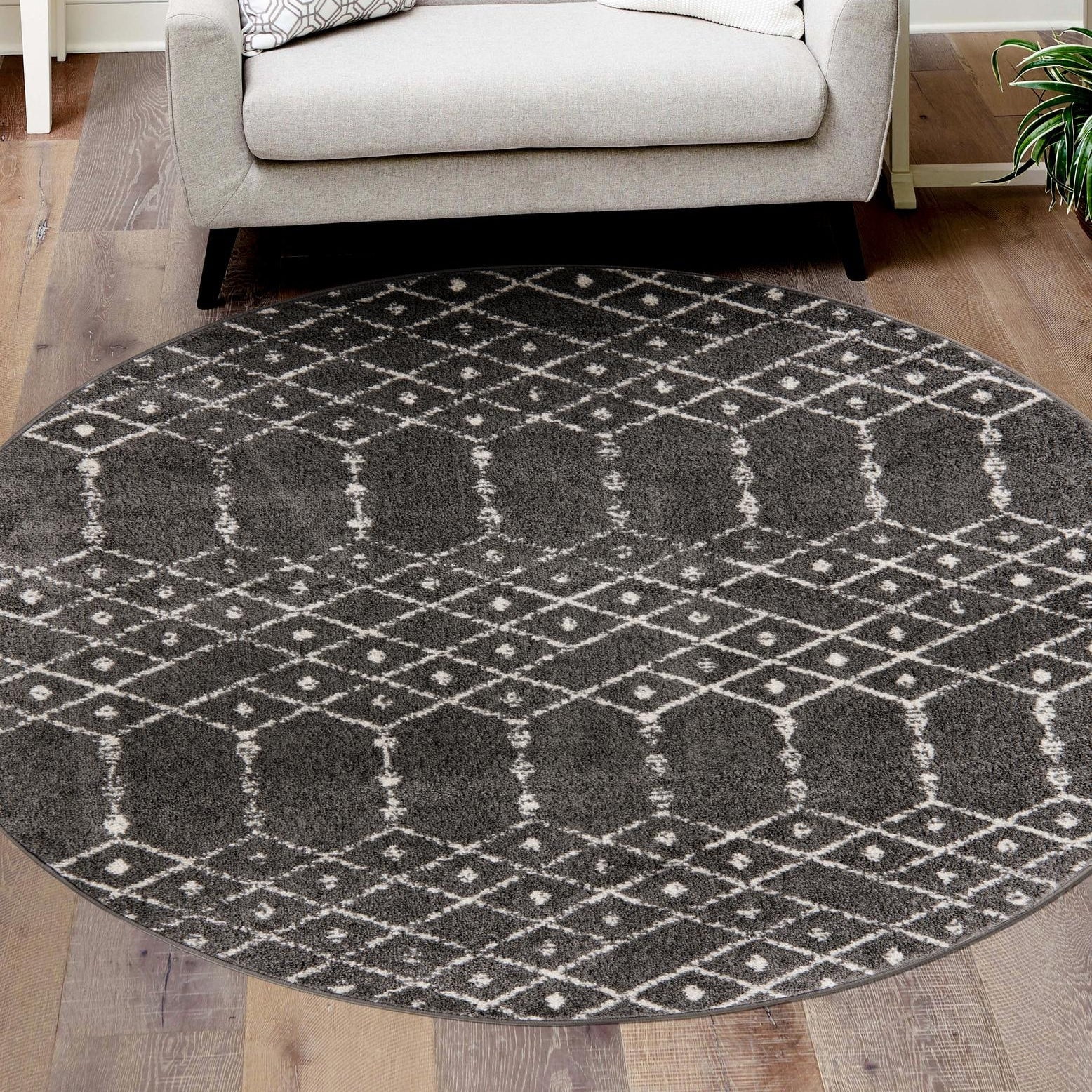 Unique Loom Paxon Trellis Collection Area Rug - Maeve (3' Round ...