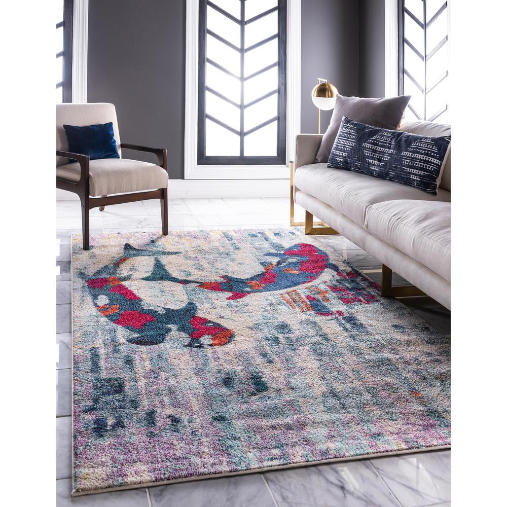 Unique Loom Pebble Positano Modern Animal Print Area Rug or Runner ...