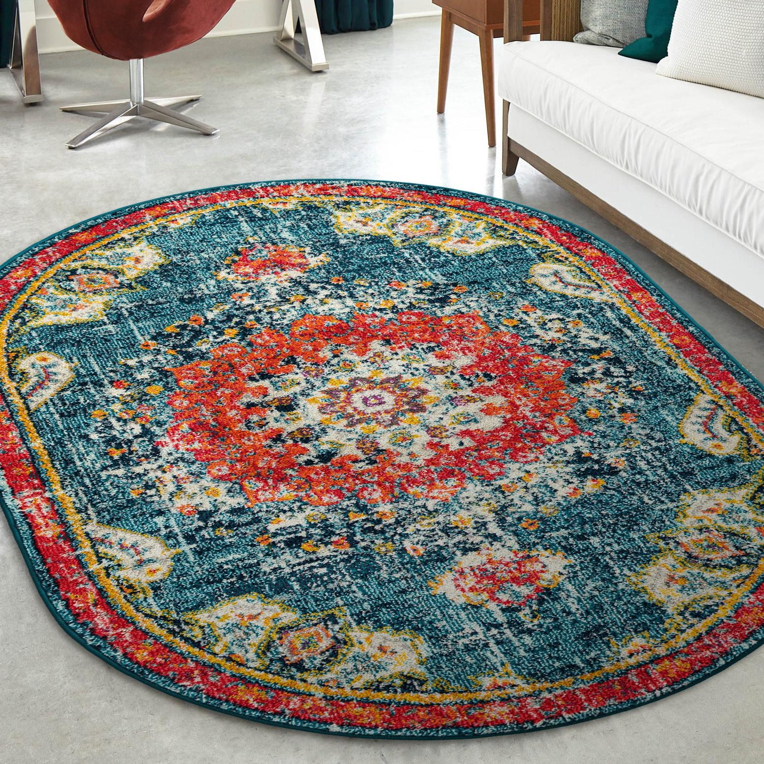 Unique Loom Penrose Collection Area Rug - Alexis (7' 10" x 10' Oval ...