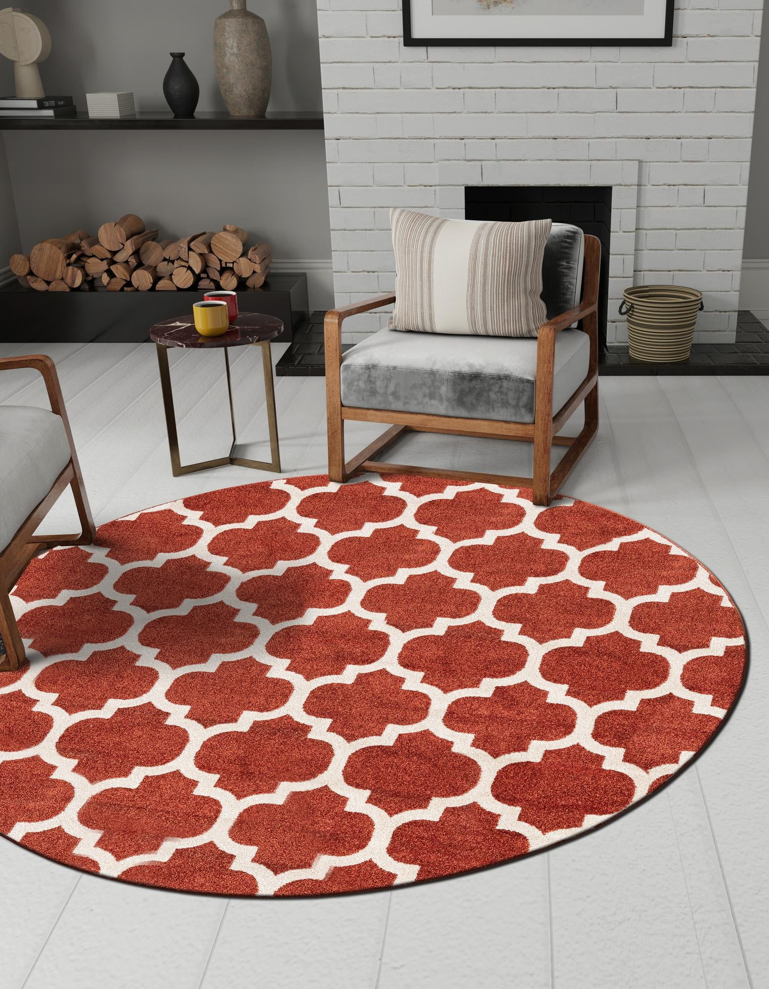 Unique Loom Trellis Collection Area Rug - Philadelphia (8' Round Light ...