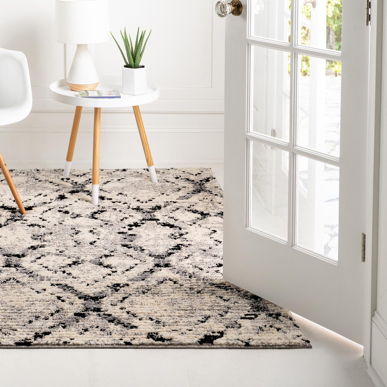 Unique Loom Tucson Collection Area Rug - Pima (4' Square Ivory/Gray ...