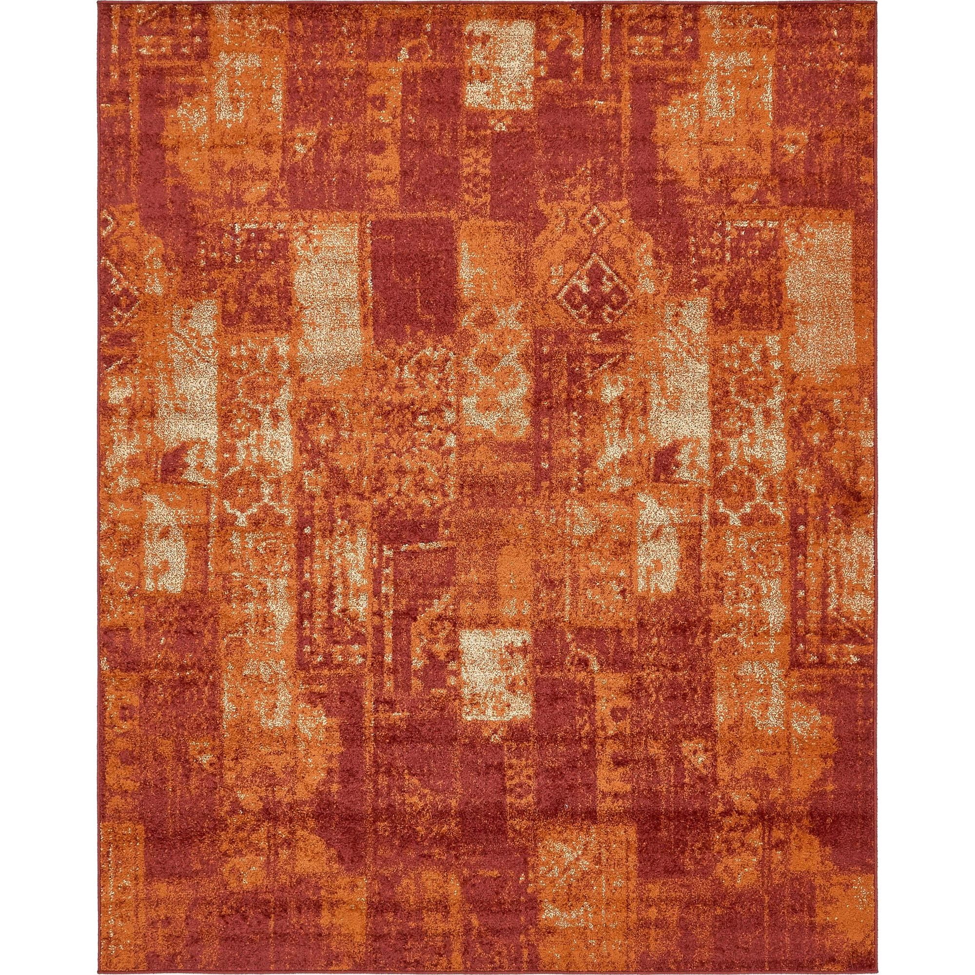 Unique Loom Plymouth Autumn Rug Terracotta 8' 0" x 10' 0" Rectangle ...