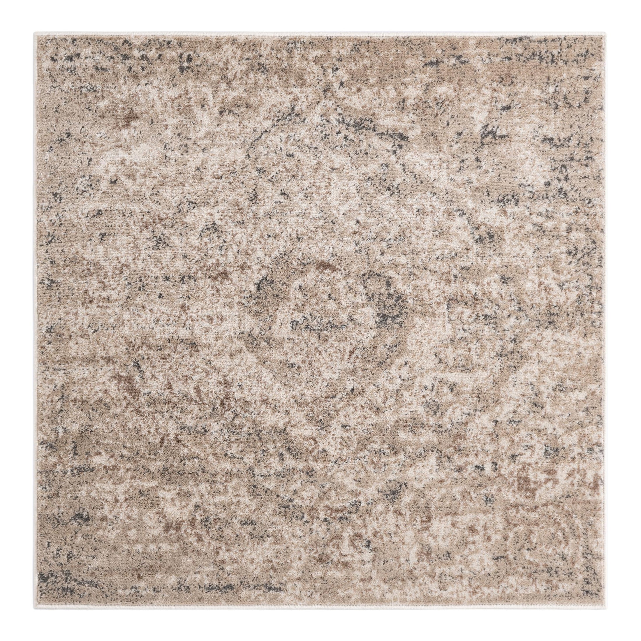 Unique Loom Portland Collection Area Rug - Astoria (4' 1" Square Beige ...