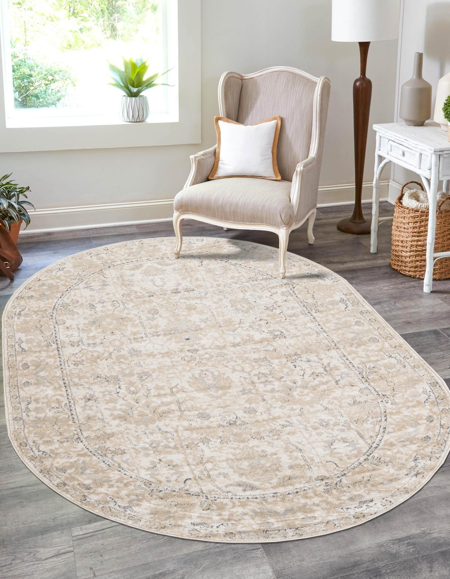 Unique Loom Portland Collection Area Rug - Central (6' 1" x 9' Oval ...