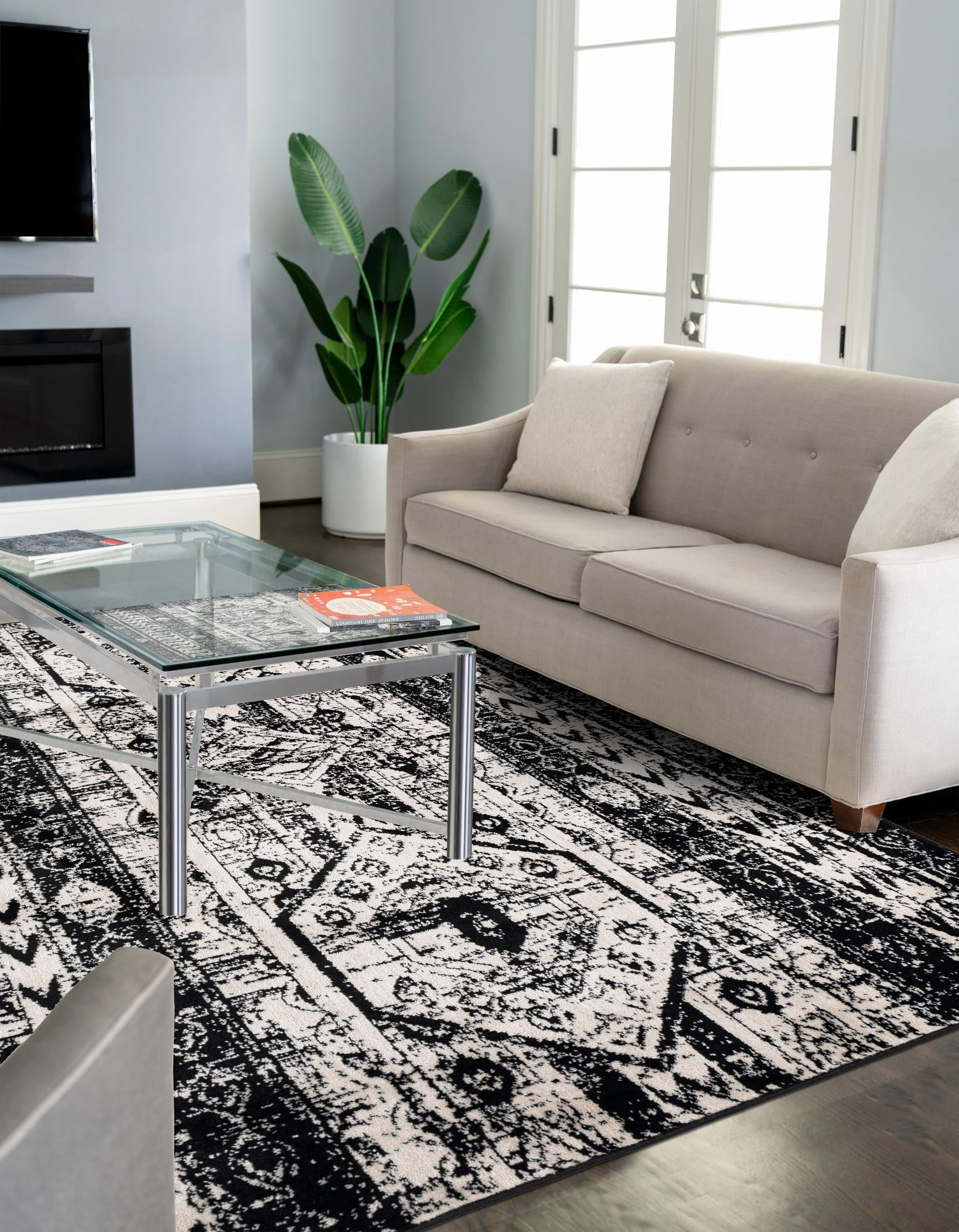 Unique Loom Portland Collection Area Rug - Depoe (6' 1" x 9' Rectangle ...