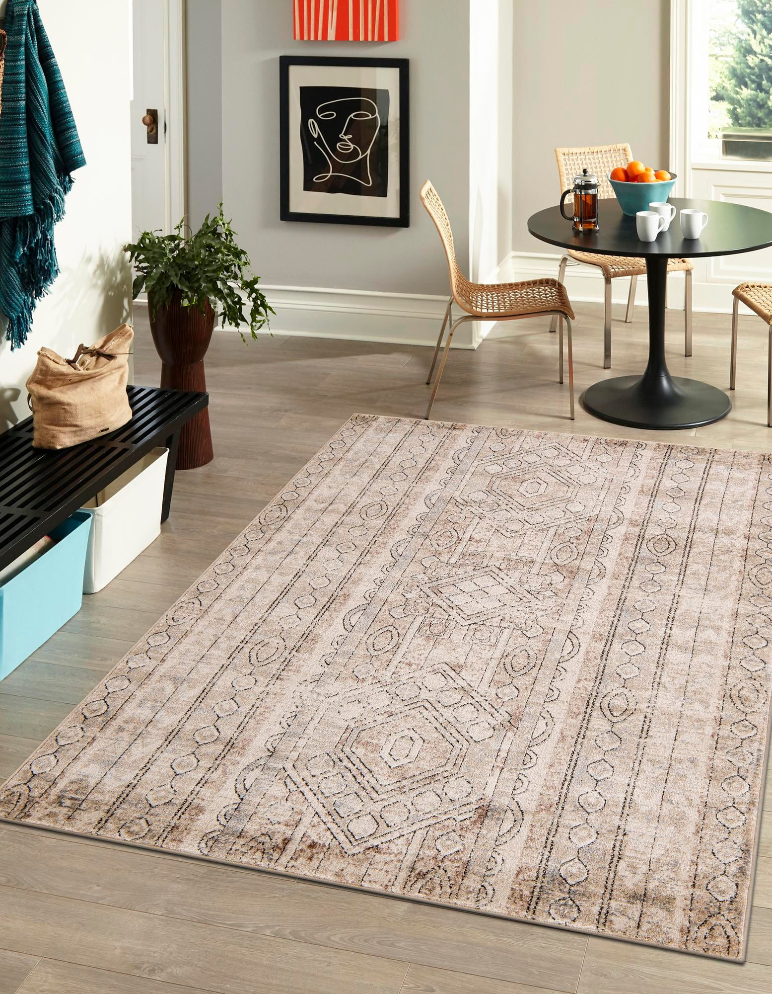 Unique Loom Portland Collection Area Rug - Depoe (6' 1" x 9' Rectangle ...