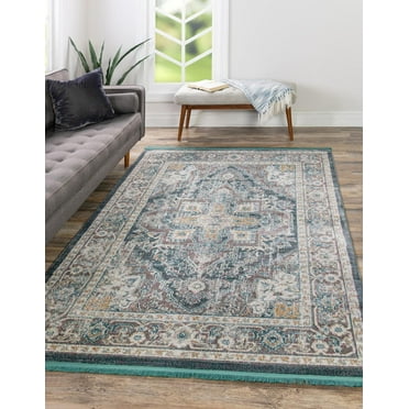 Unique Loom Cape Cod Espahan Rug Blue/Black 2' 2" x 3' 1" Rectangle ...