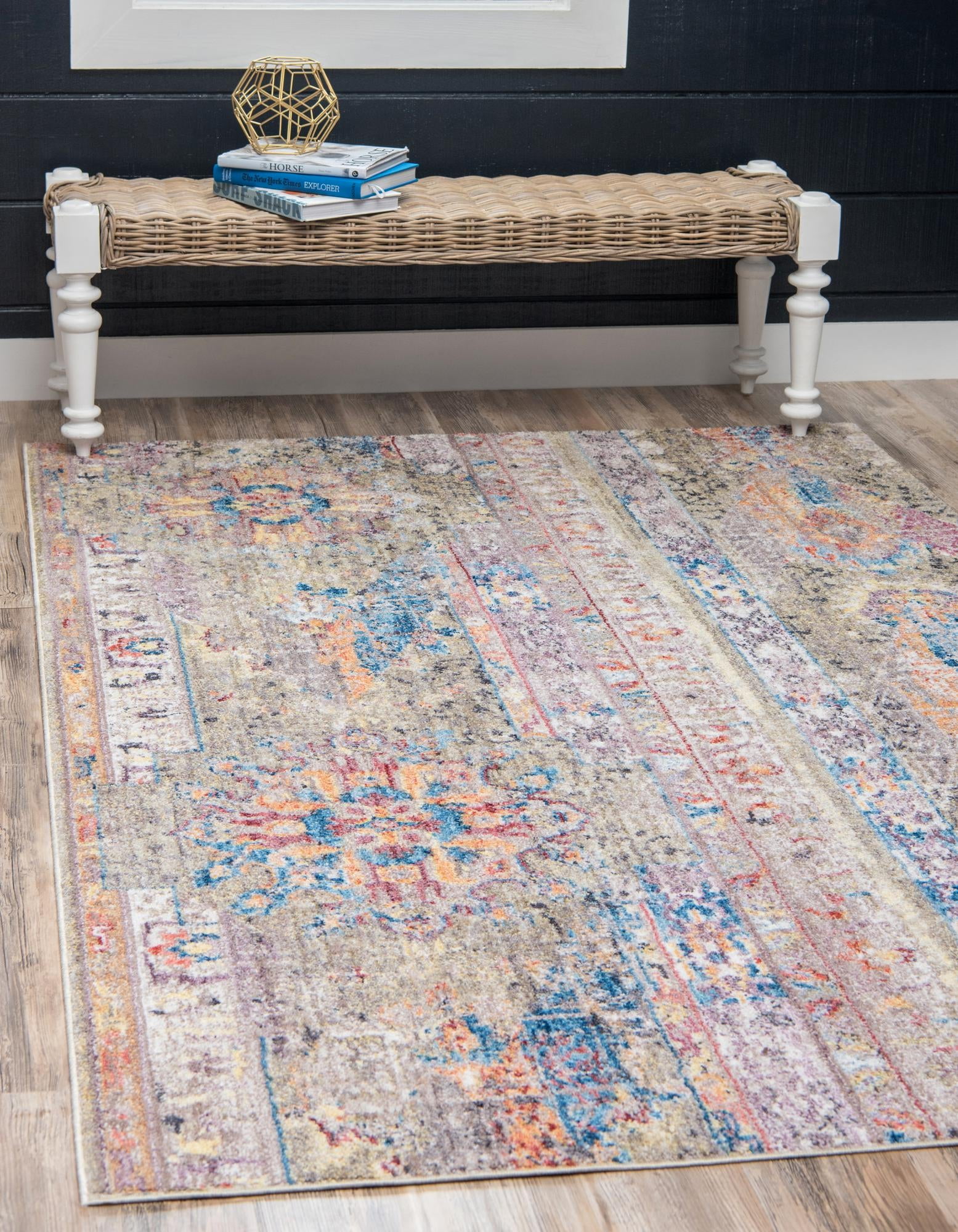 Unique Loom Prado Basilica Rug , 5' 0" x 8' 0" ,Light Green - Walmart.com