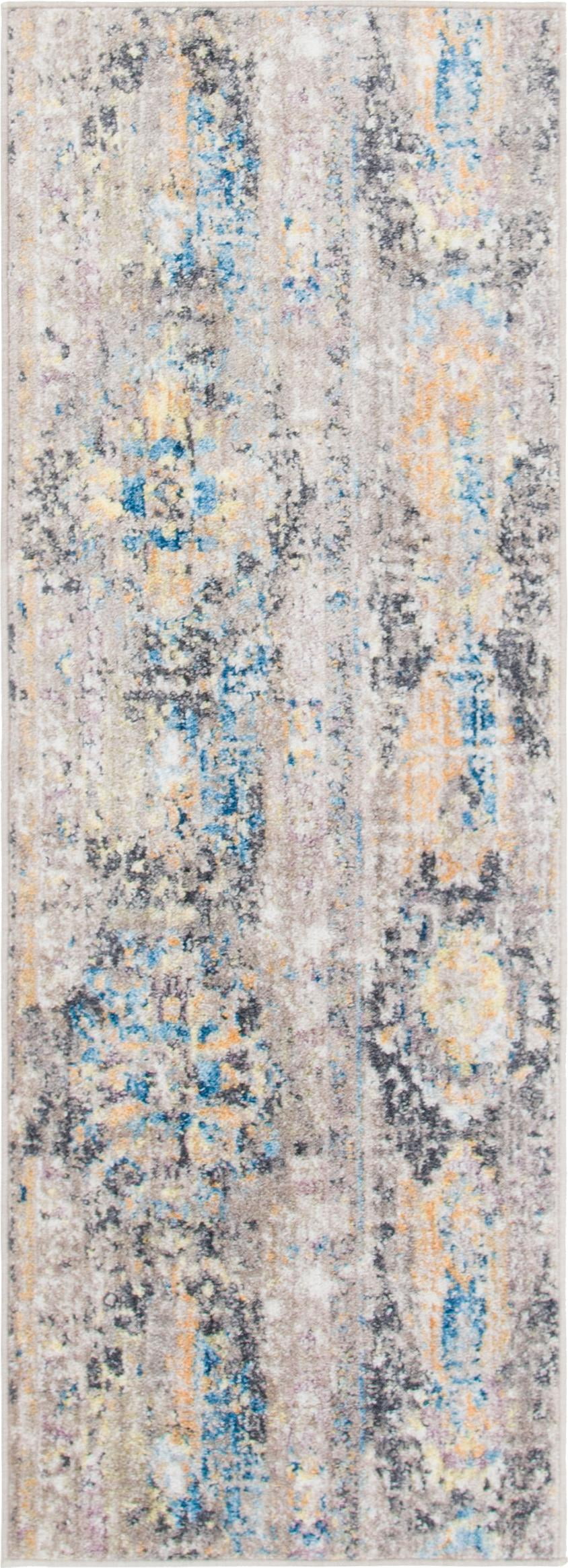 Unique Loom Prado Basilica Rug Light Brown/Blue 2' 2" x 6' Runner ...