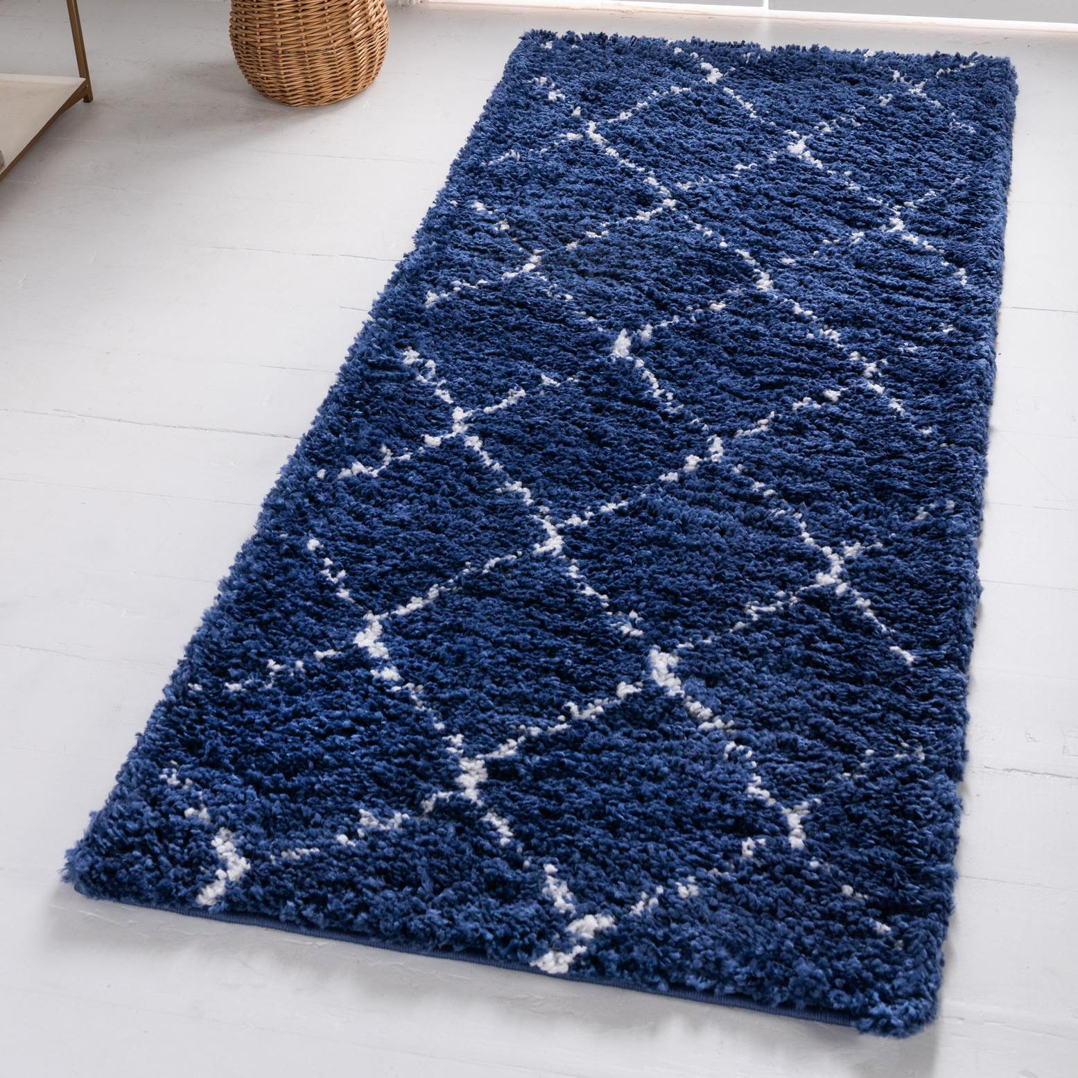 Unique Loom Rabat Shag Collection Area Rug - Fractured (2' 7" x 10 ...