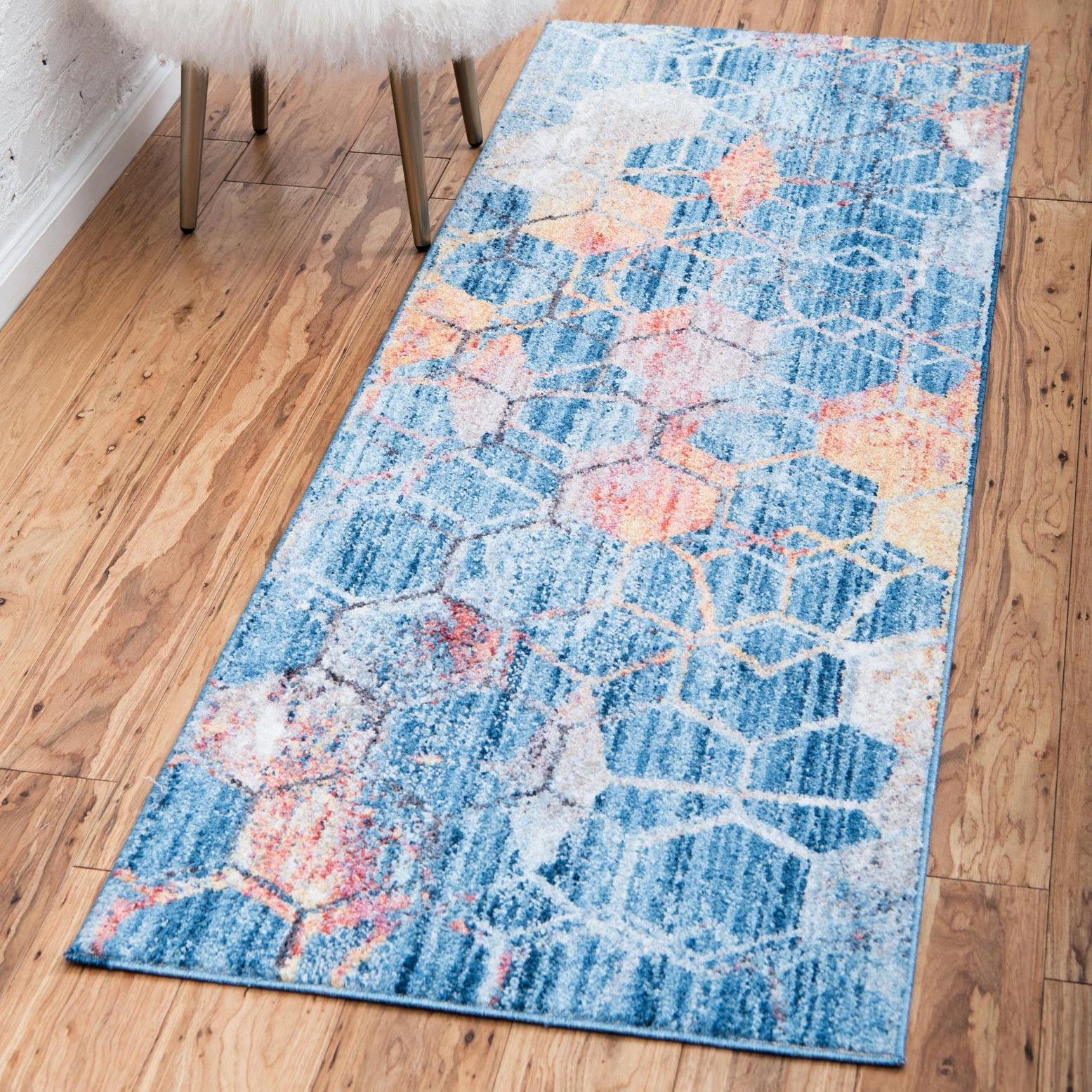 Unique Loom Rainbow Collection Area Rug - Honeycomb (2' x 6' 1" Runner ...