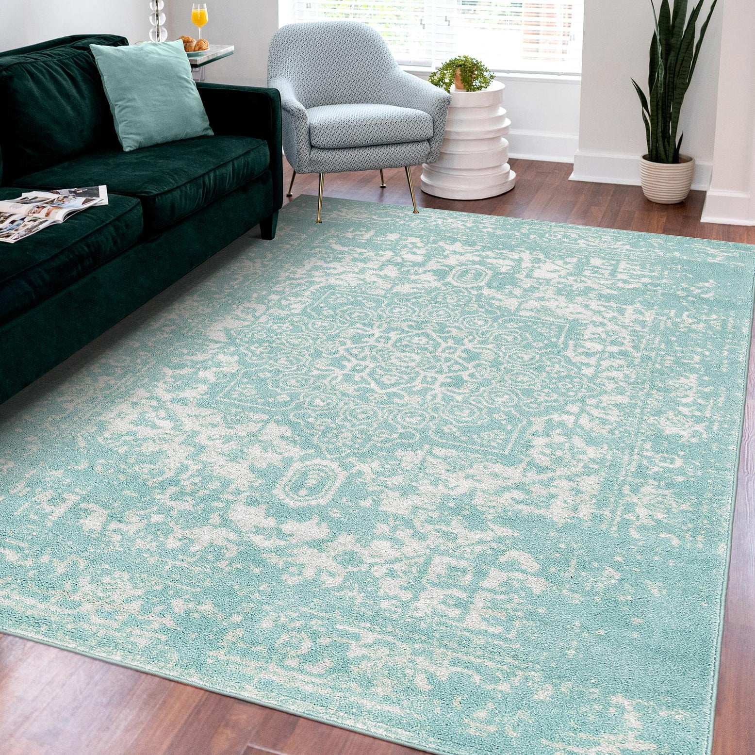 Unique Loom Richmond Collection Area Rug - Medallion (5' x 8' Rectangle ...
