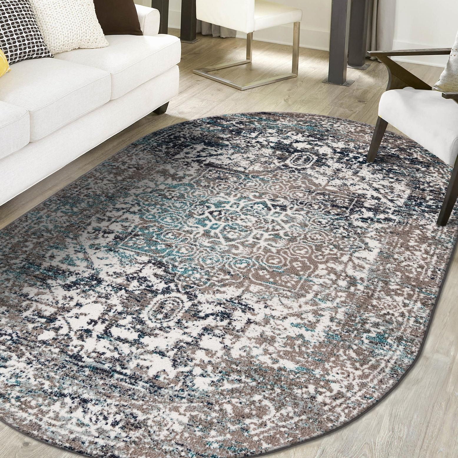 Unique Loom Richmond Collection Area Rug - Medallion (7' 10" x 10' Oval ...