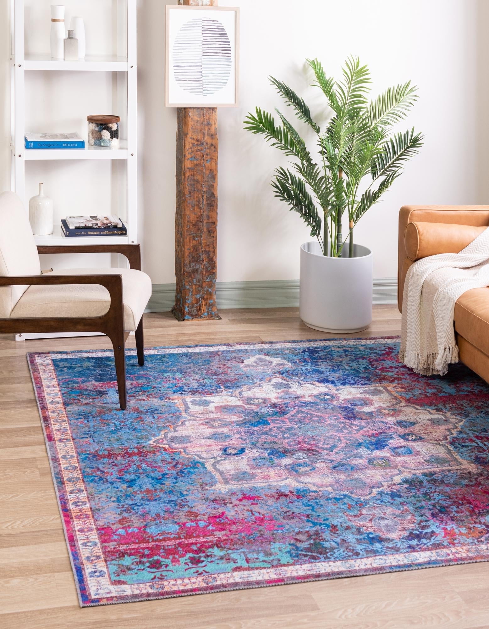 Unique Loom Roma Renaissance Rug Tie Dye/Ivory 5' 3" Square Machine ...