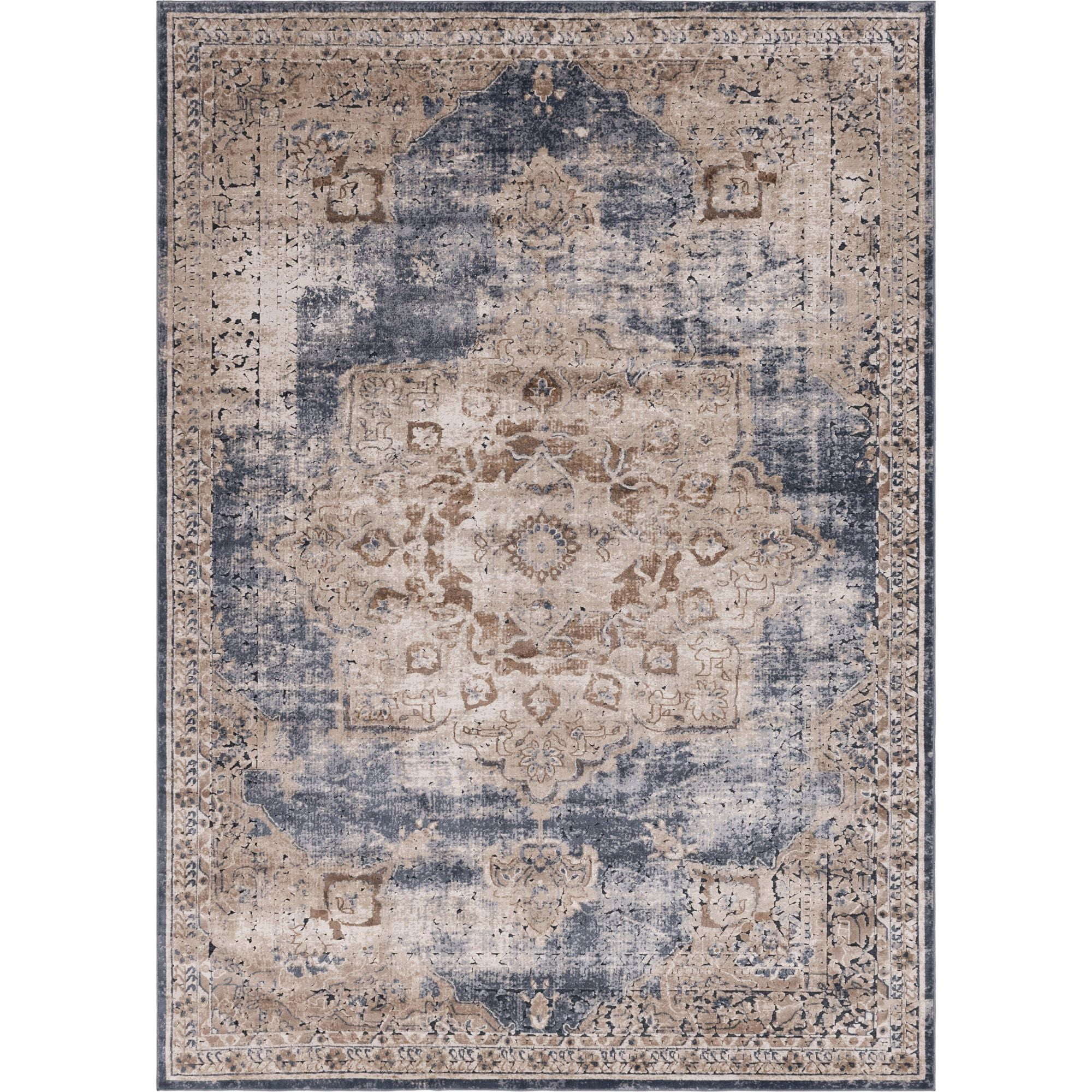 Unique Loom Roosevelt Chateau Rug Slate Blue/Beige 9' x 12' 2 ...