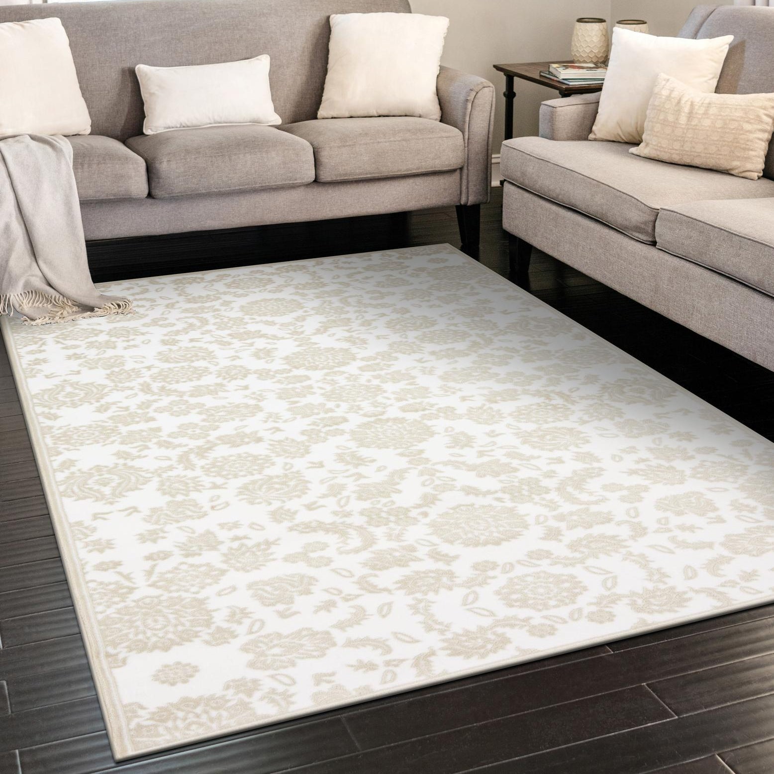 Unique Loom Rushmore Collection Area Rug - Taft (7' 1" x 10' Rectangle White Brown/Beige ...