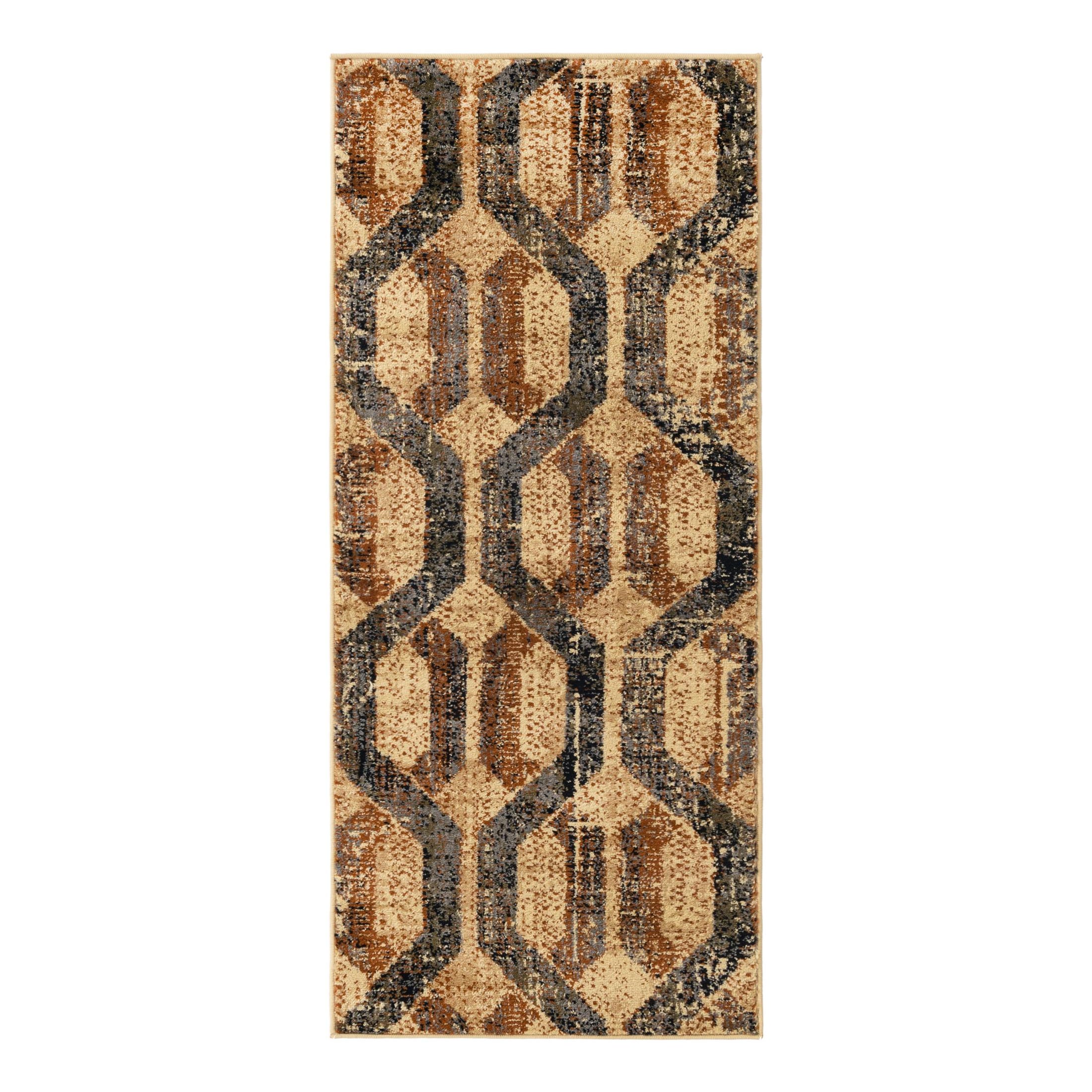 Unique Loom Saturn Collection Area Rug - Astra (2' 2" x 5' Runner Beige ...