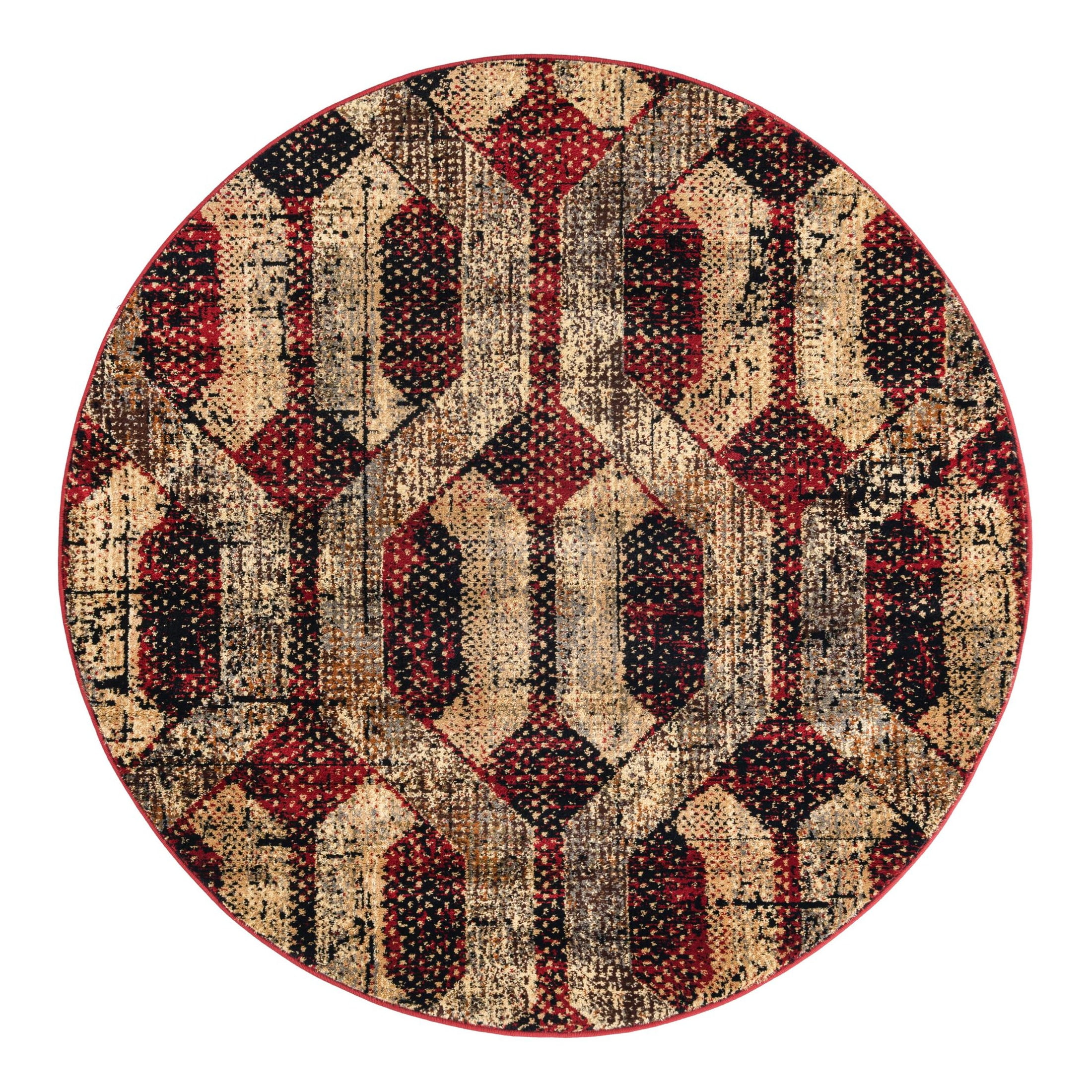 Unique Loom Saturn Collection Area Rug - Astra (5' 3" Round Burgundy ...