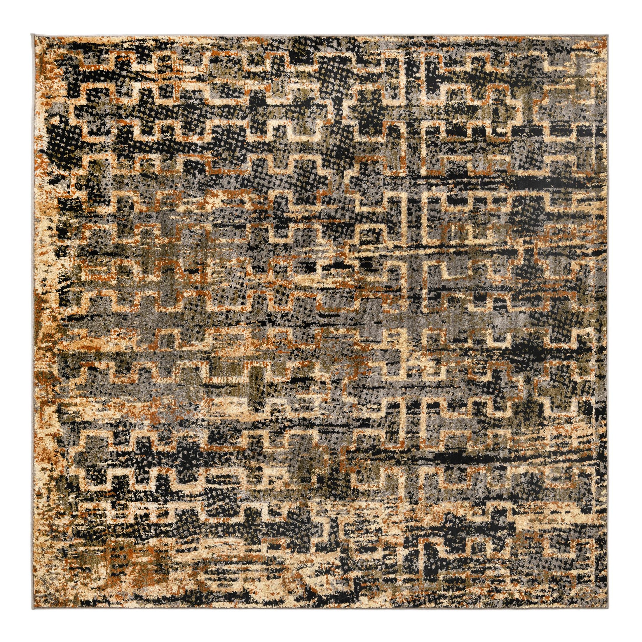 Unique Loom Saturn Collection Area Rug - Aura (5' 3" Square Blue/Beige ...