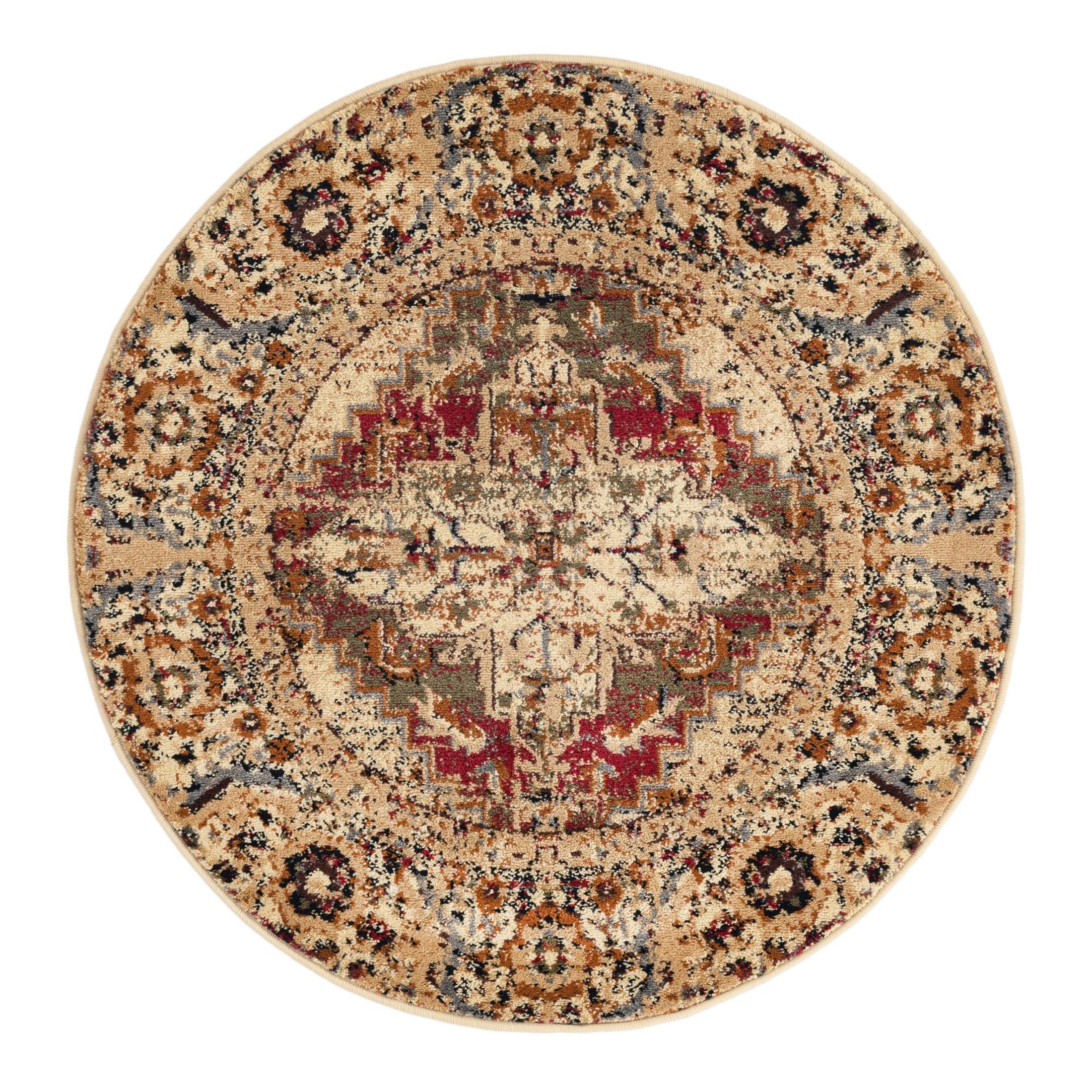 Unique Loom Saturn Collection Area Rug - Evo (3' 3" Round Burgundy ...