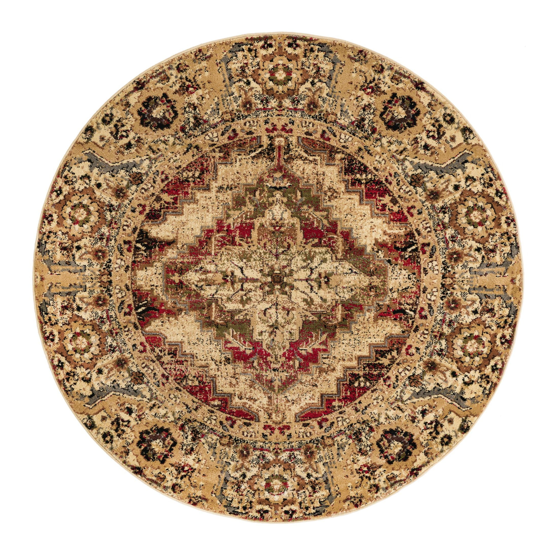 Unique Loom Saturn Collection Area Rug - Evo (5' 3" Round Burgundy ...
