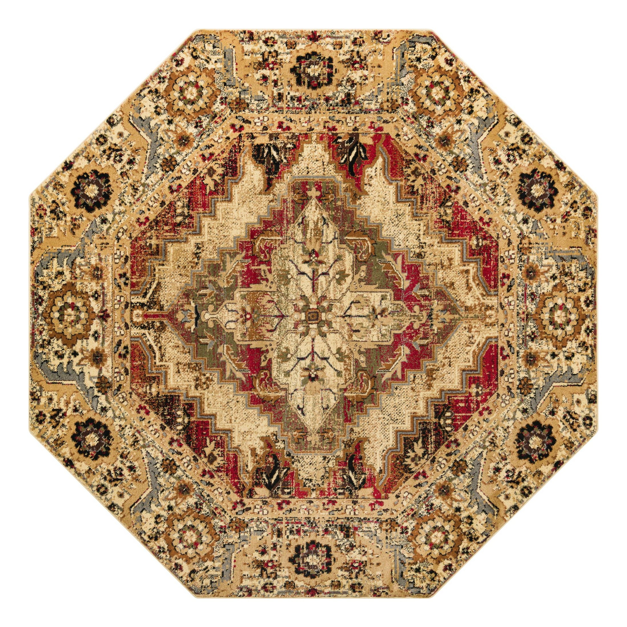 Unique Loom Saturn Collection Area Rug - Evo (7' 10" Octagon Burgundy ...