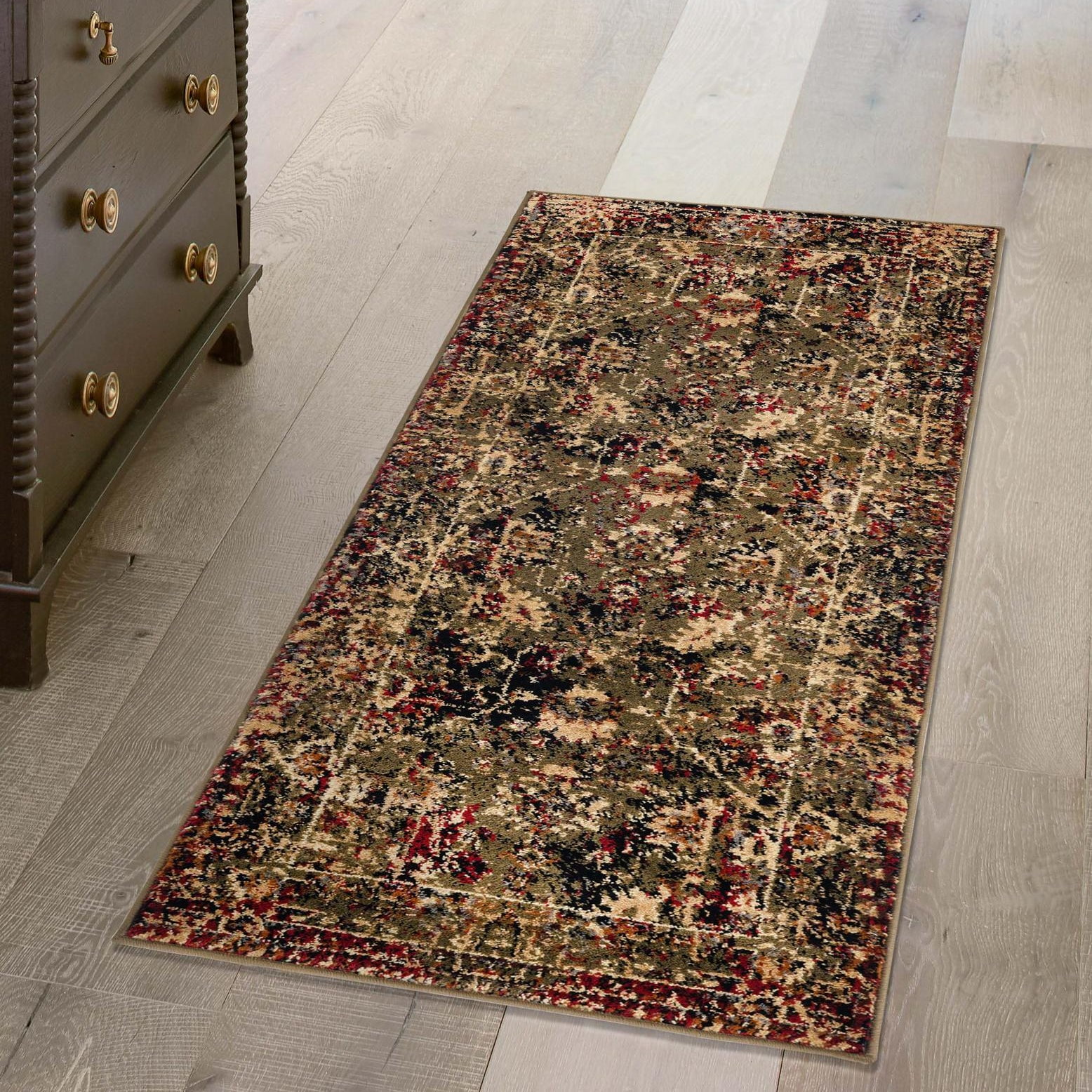 Unique Loom Saturn Collection Area Rug - Ion (2' 2" x 5' Runner Green ...