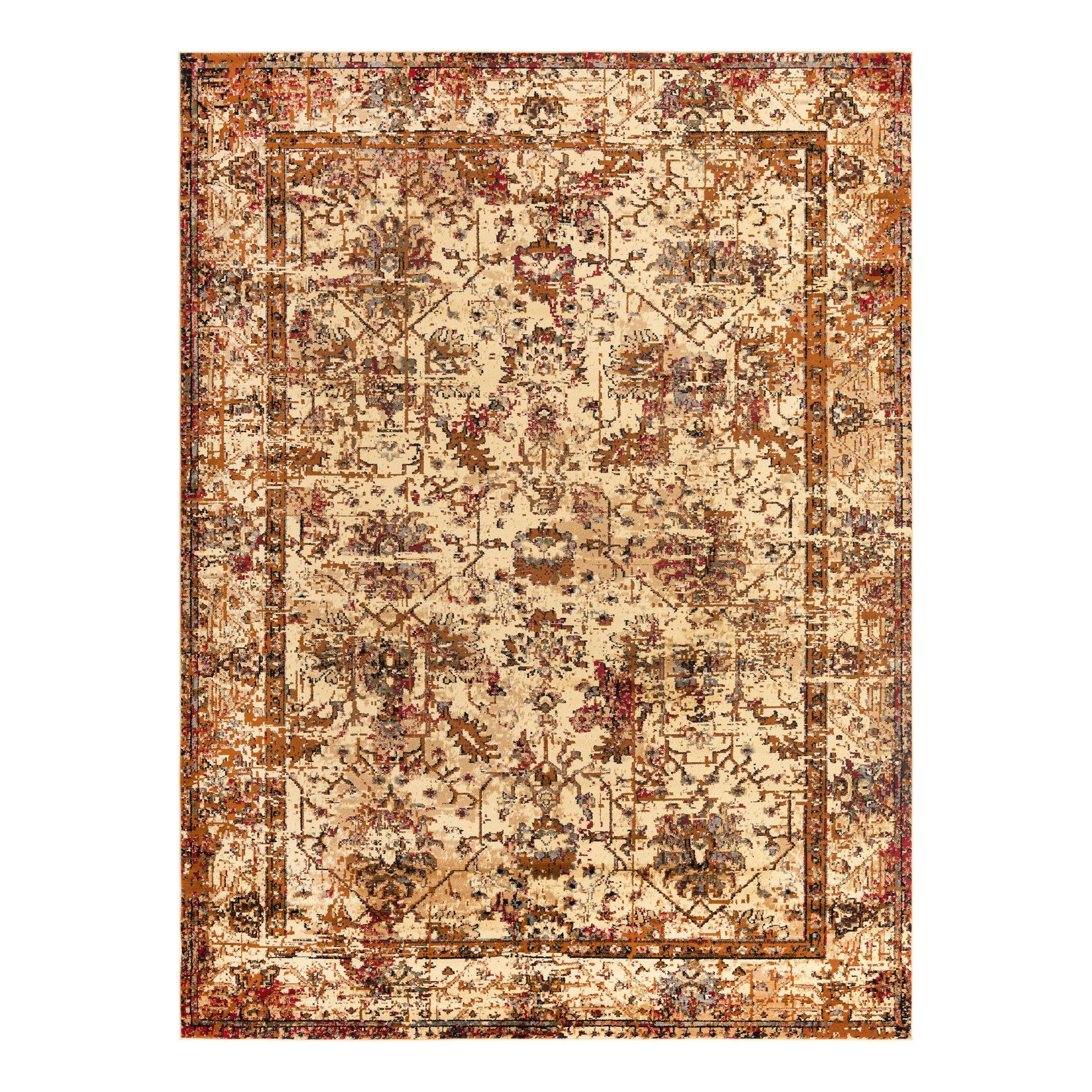 Unique Loom Saturn Collection Area Rug - Ion (9' x 12' Rectangle Beige ...
