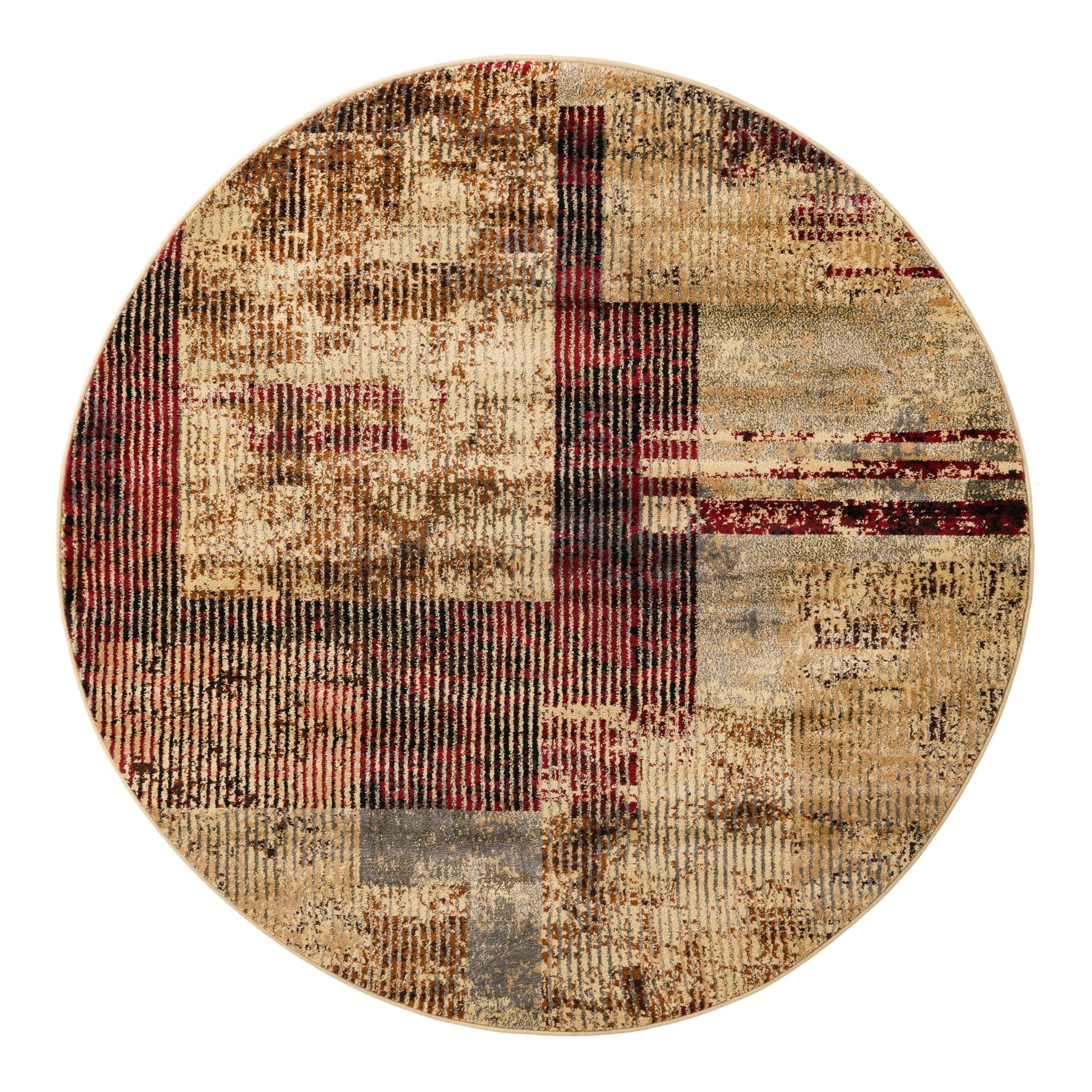 Unique Loom Saturn Collection Area Rug - Sky (5' 3" Round Multi/Cream ...