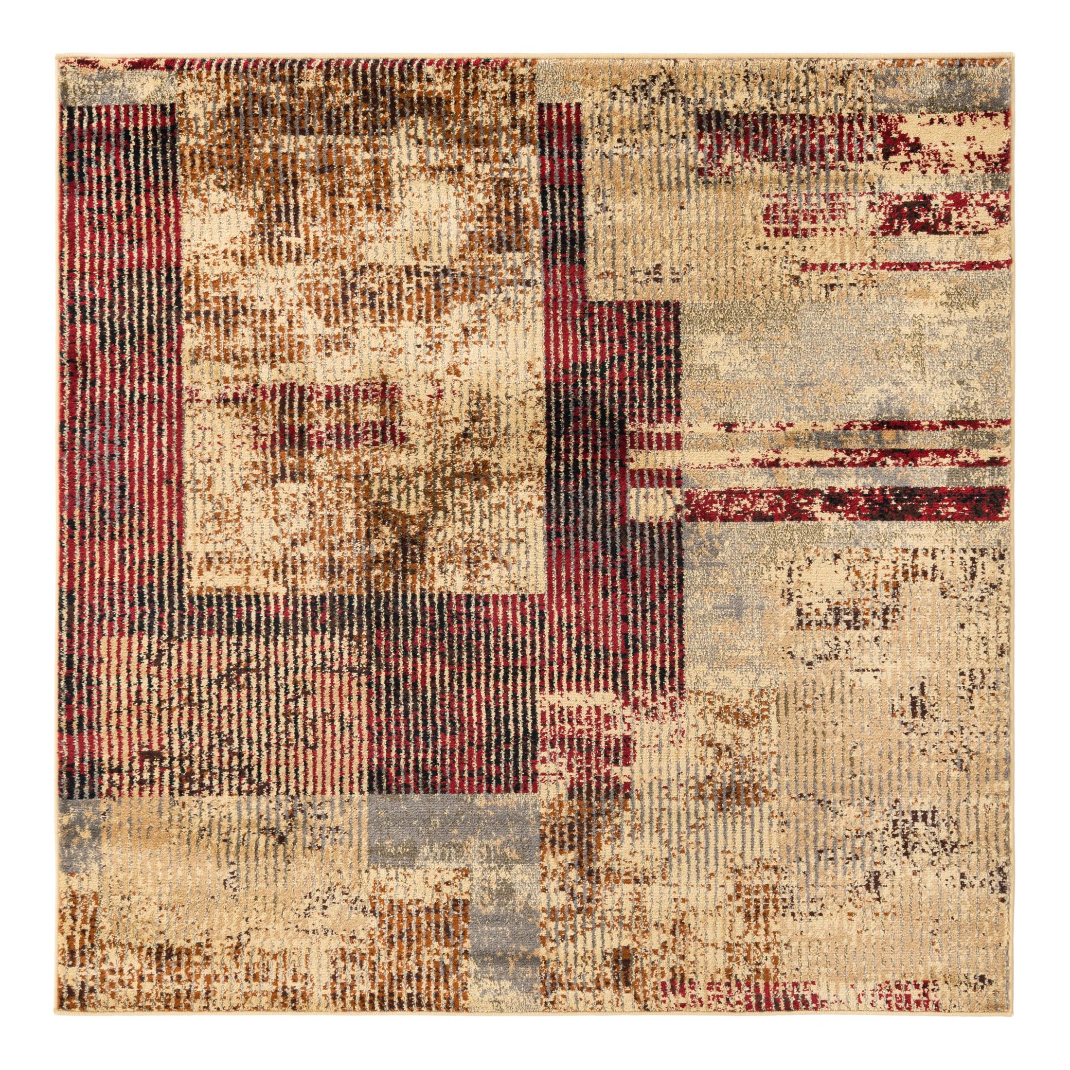 Unique Loom Saturn Collection Area Rug - Sky (5' 3" Square Multi/Cream ...