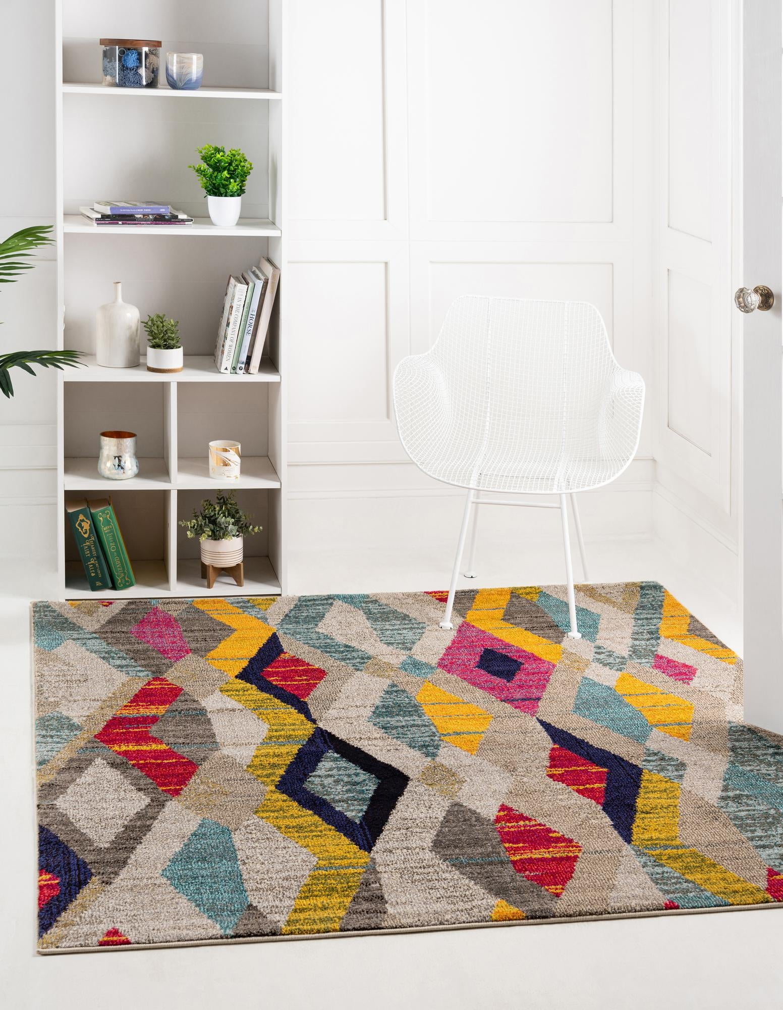 Unique Loom Sedona Collection Area Rug - Acadia (6' 1" Square Multi ...