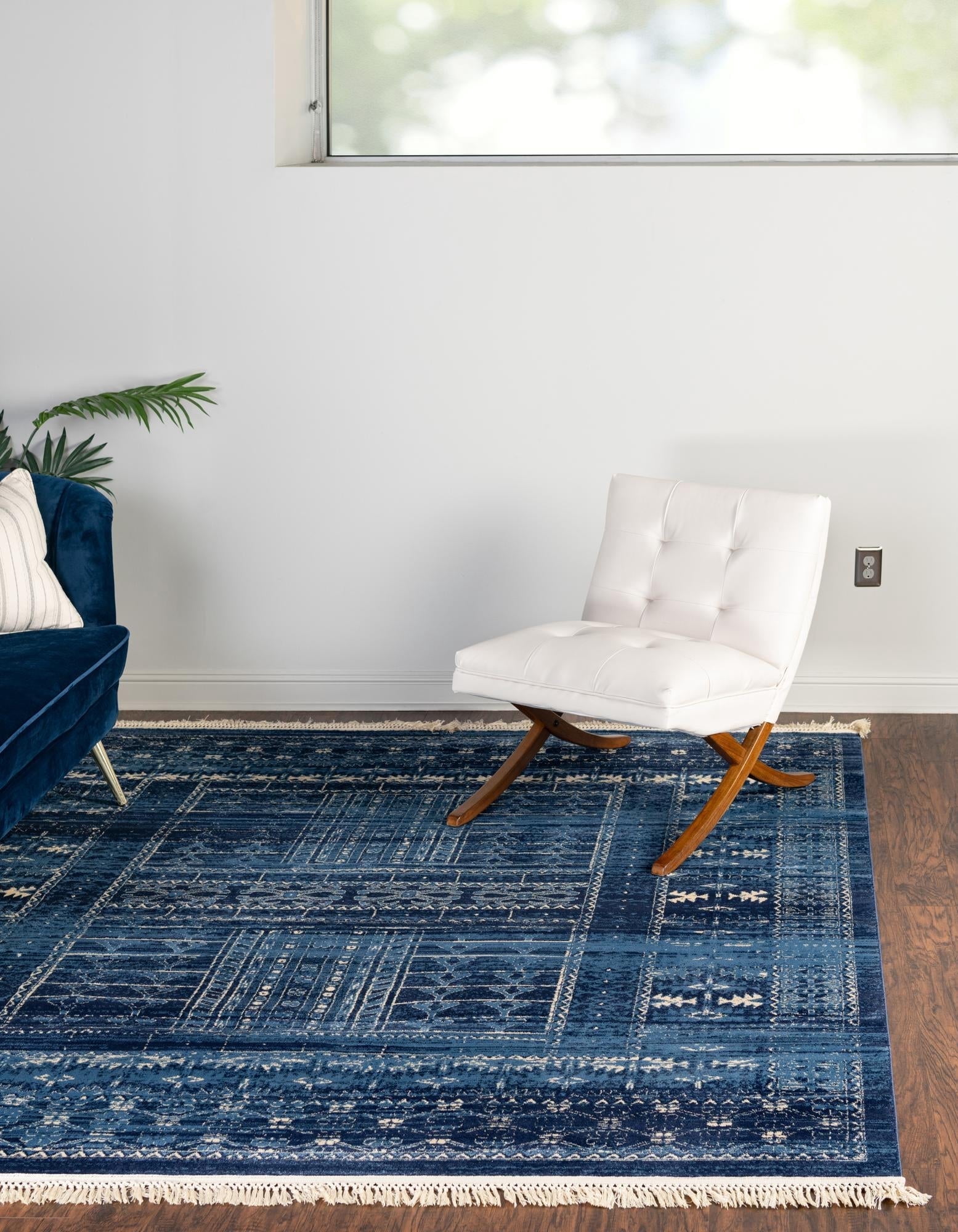 Unique Loom District Collection Area Rug - Sequoia (7' 10" Square Blue ...