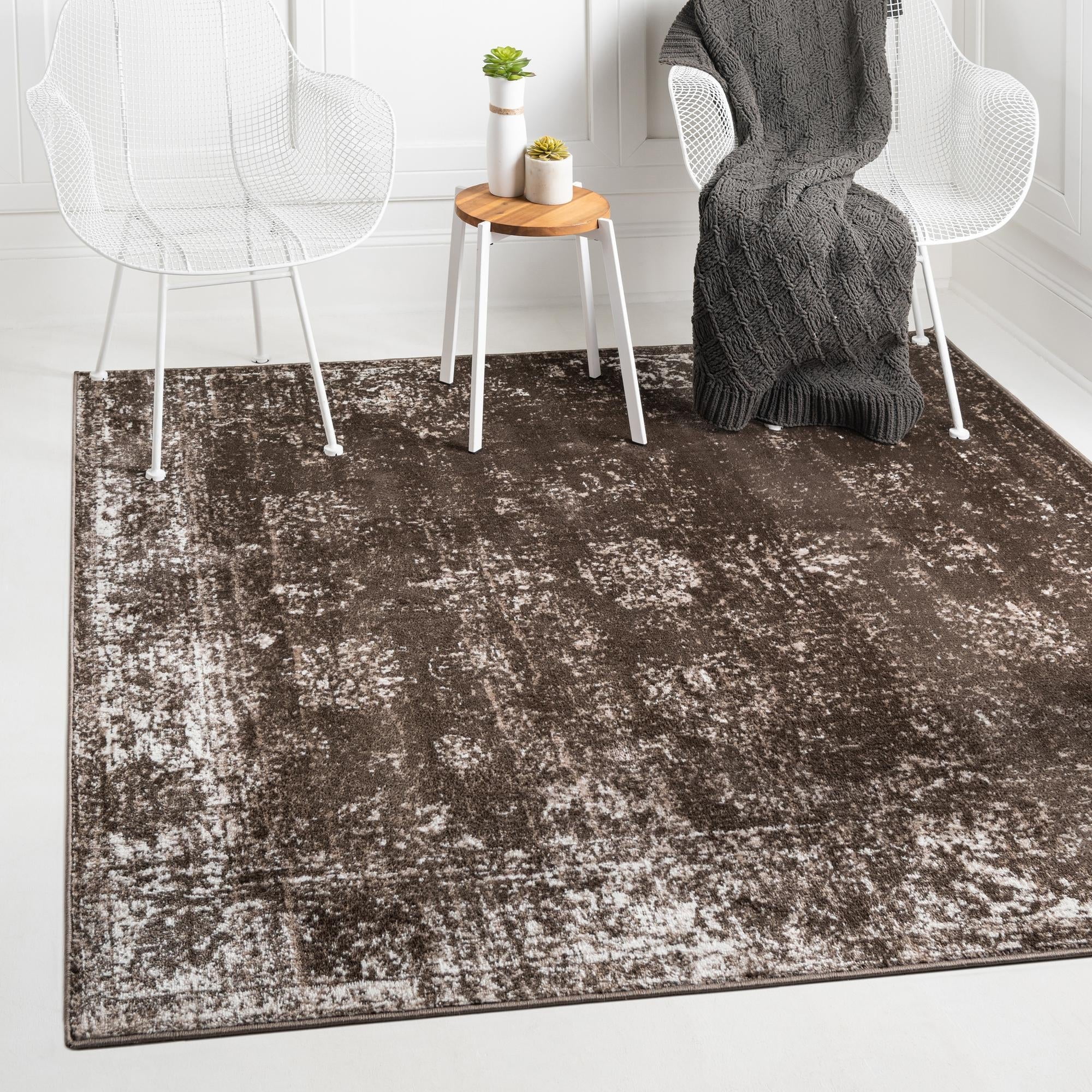 Unique Loom Sofia Collection Area Rug - Casino (7' 10" Square Brown ...