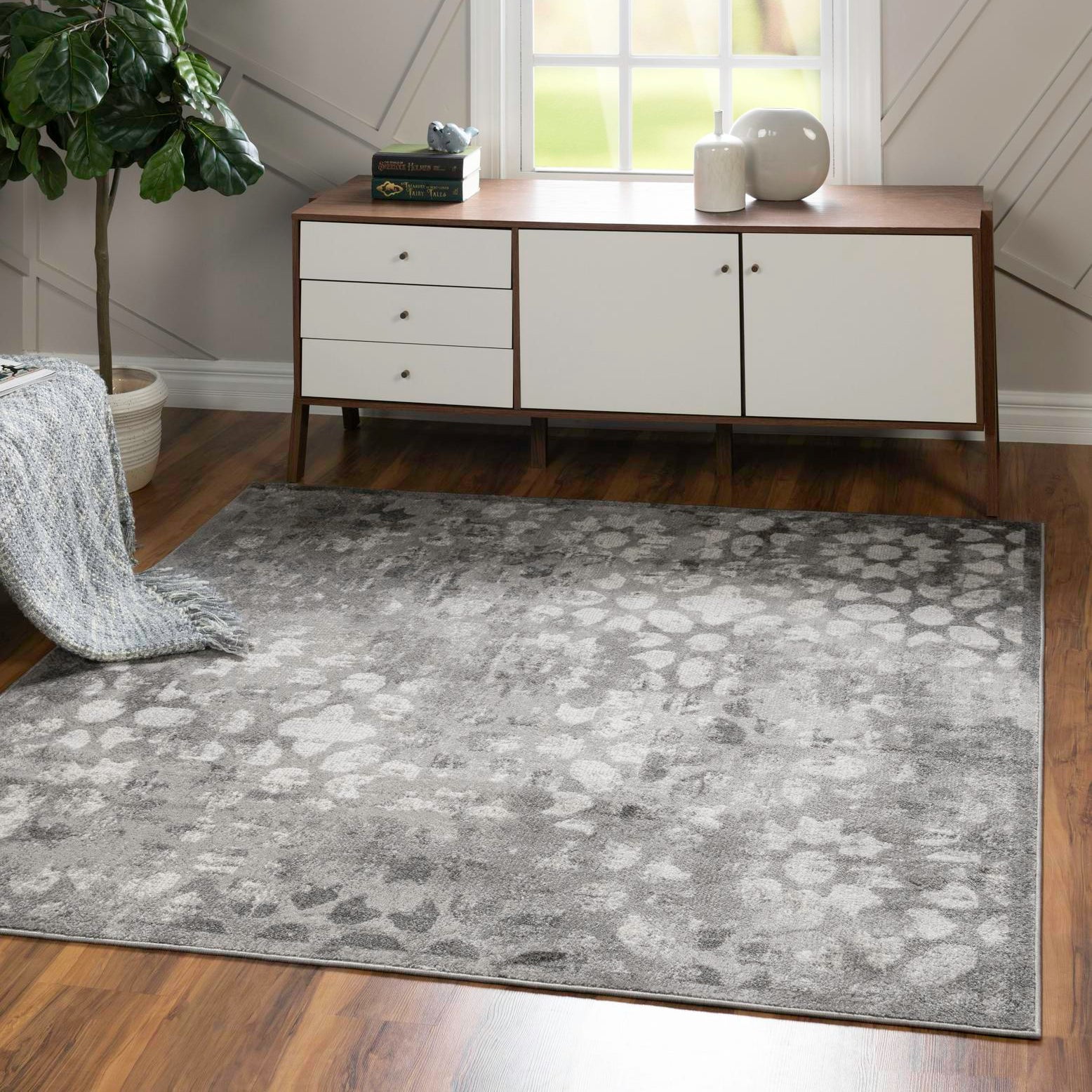 Unique Loom Sofia Collection Area Rug - Larvotto (6' 1" Square Dark ...
