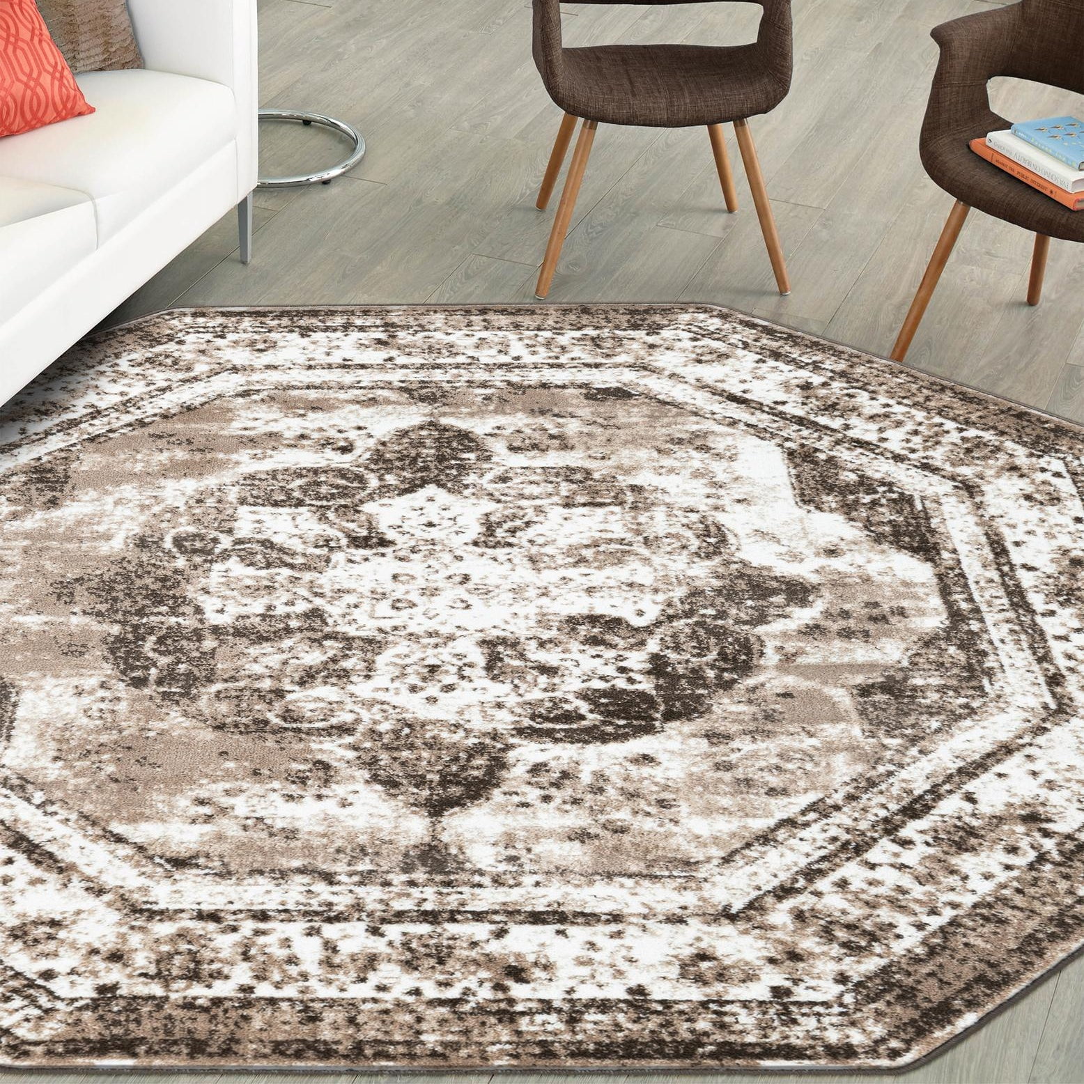 Unique Loom Sofia Collection Area Rug - Salle Garnier (6' 1" Octagon ...