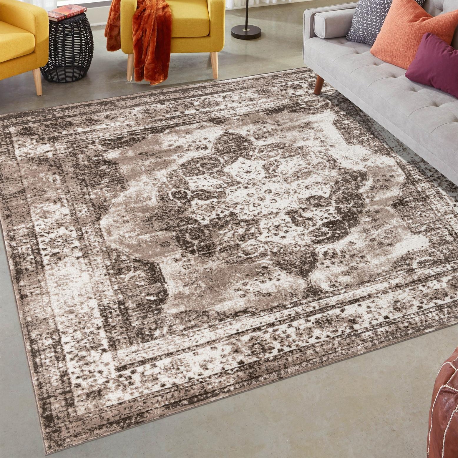 Unique Loom Sofia Collection Area Rug - Salle Garnier (6' 1" Square ...