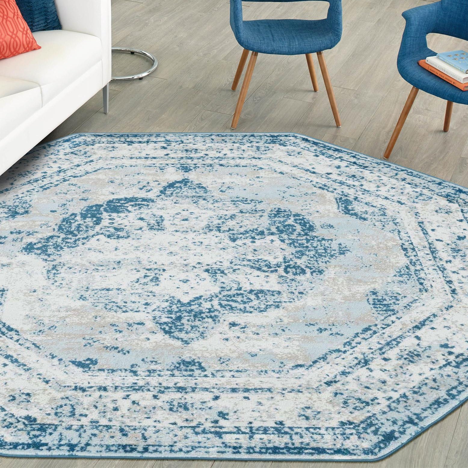 Unique Loom Sofia Collection Area Rug - Salle Garnier (6' Octagon Blue ...