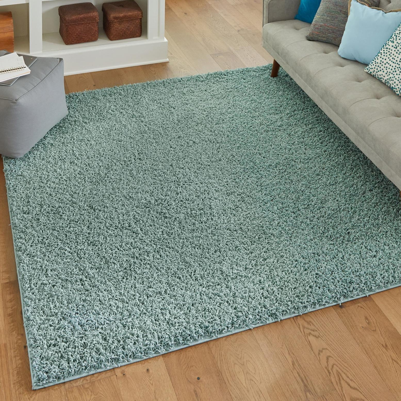 Unique Loom Comfort Solid Shag Collection Area Rug - Solace (7' Square ...