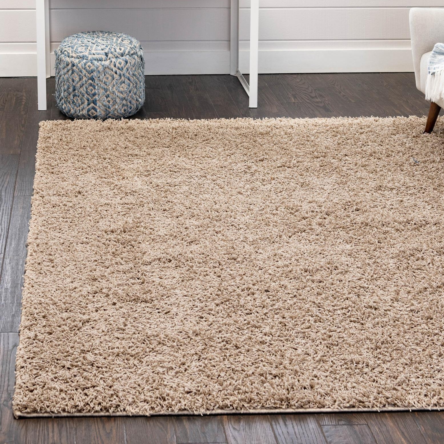 Unique Loom Comfort Solid Shag Collection Area Rug - Solace (7' Square ...