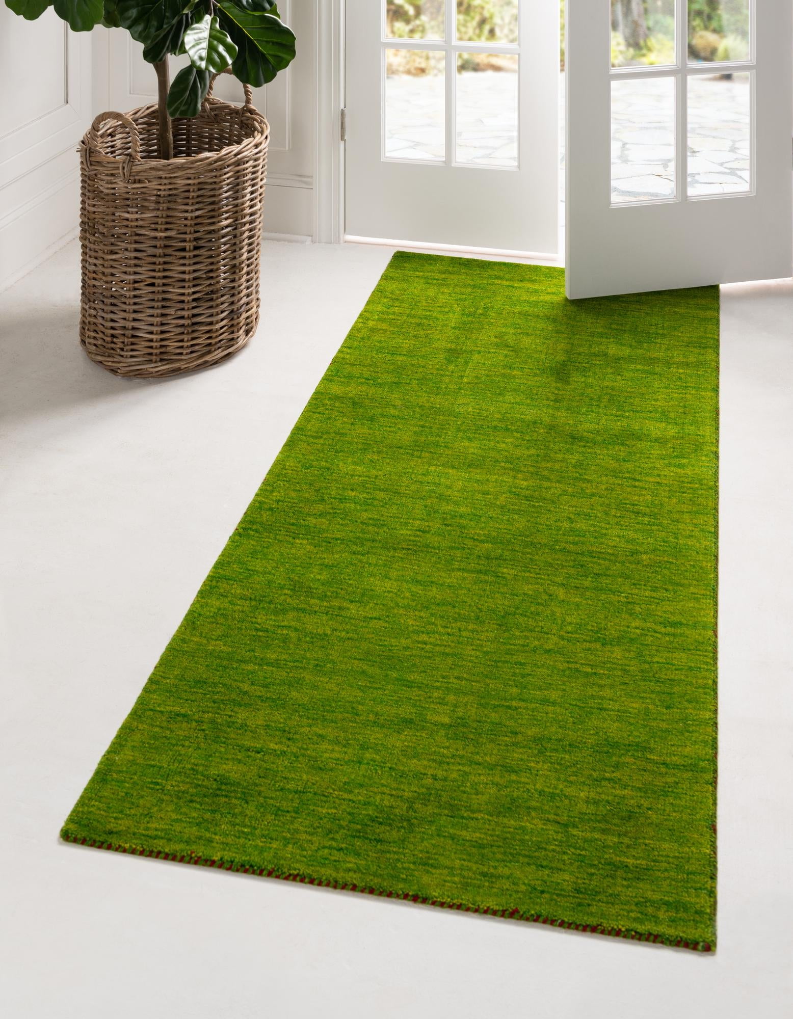 Unique Loom Solid Gava Solid Gava Rug , 2' 7" x 6' 7" ,Light Green ...