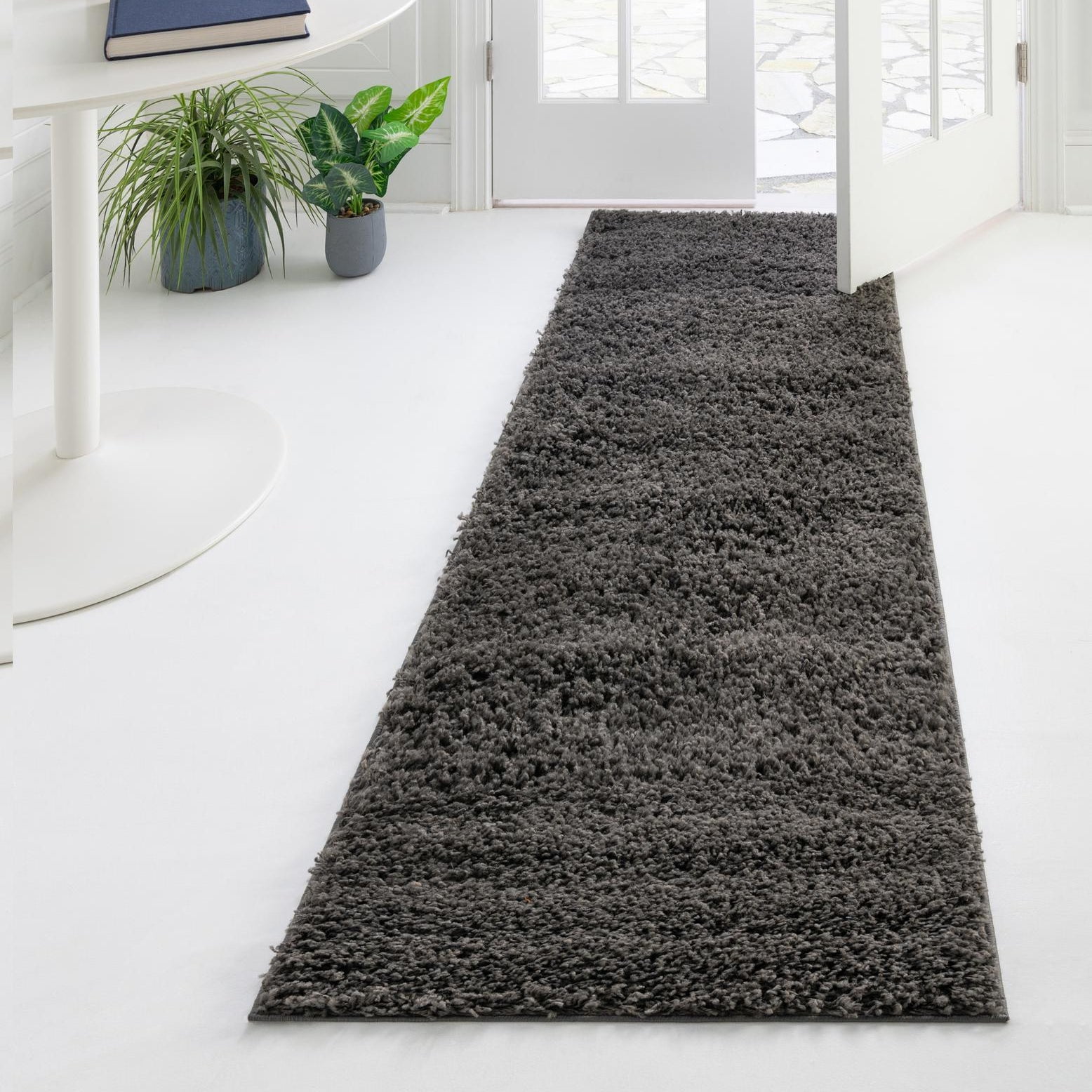 Unique Loom Solid Shag Collection Area Rug (2' 6" x 16' 5" Runner ...
