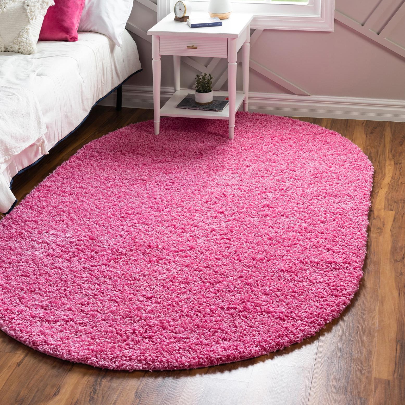 Unique Loom Solid Shag Collection Area Rug (3' 3" x 5' 3" Oval Taffy ...